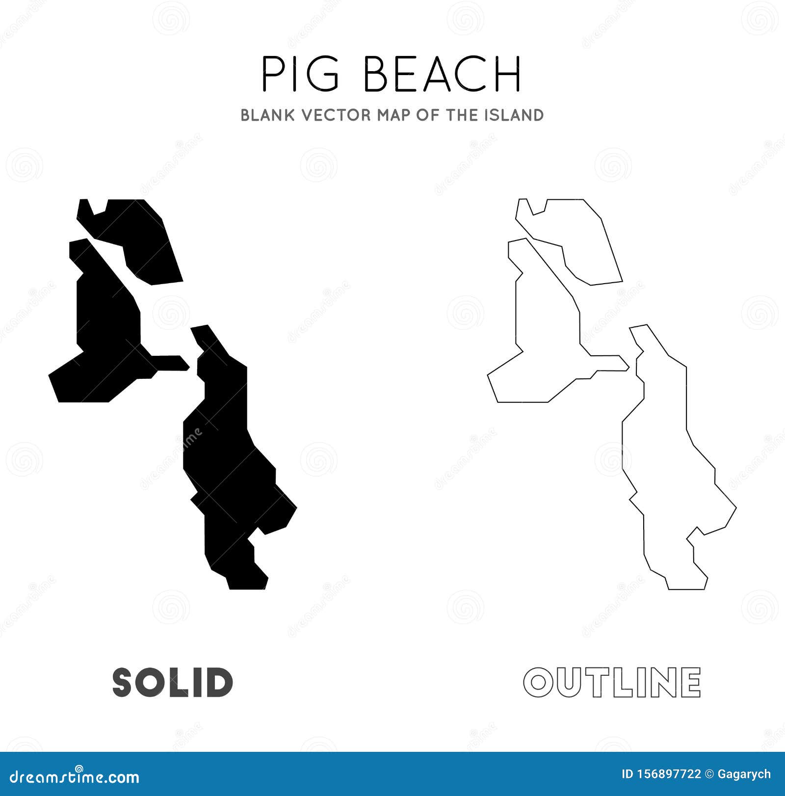 Pig Beach map. stock vector. Illustration of design - 156897722