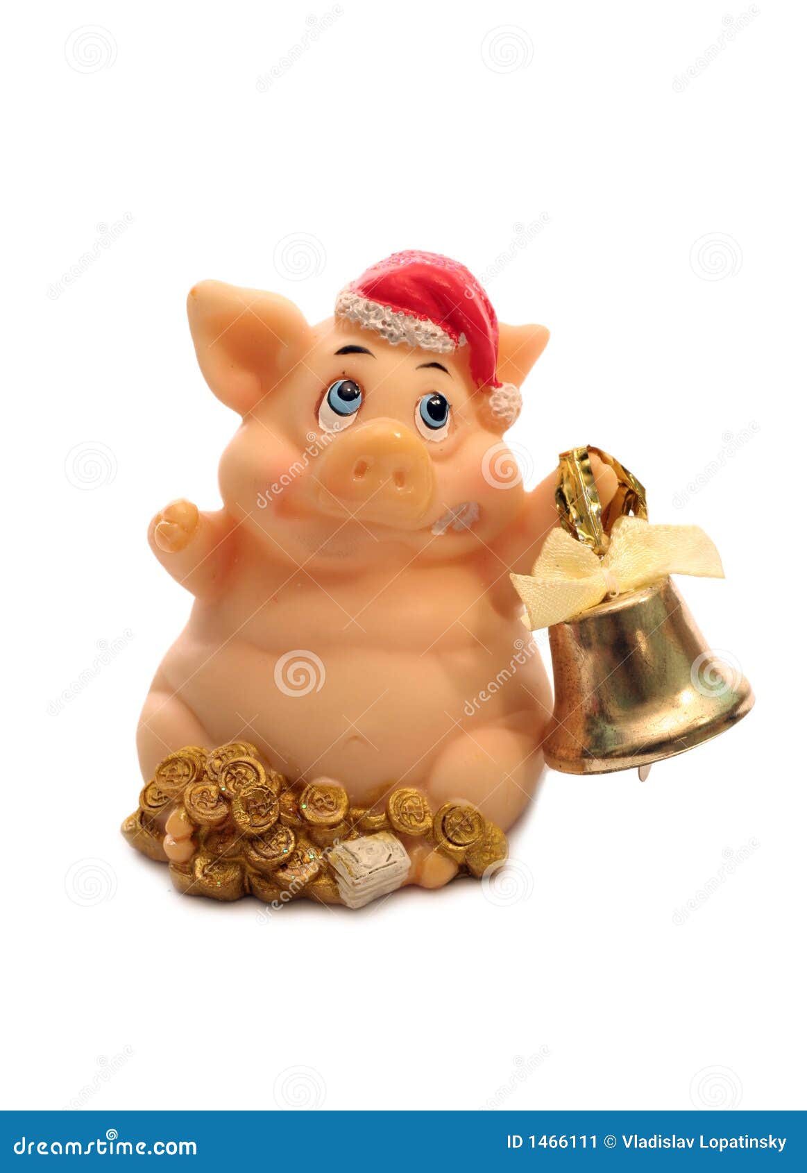Pig and bell stock image. Image of celebrate, china, december - 1466111