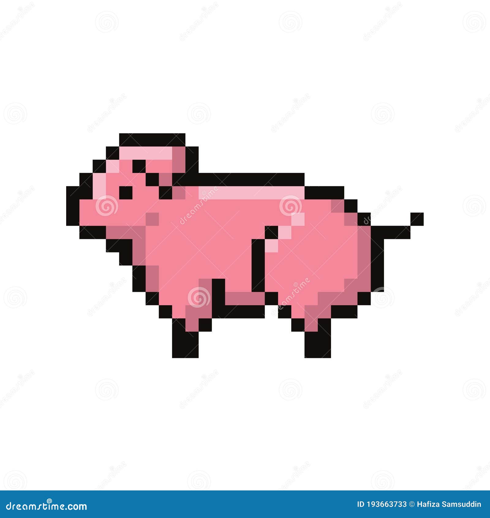 Pig 8-bit Vector Illustration. Vector Illustration Decorative Design ...