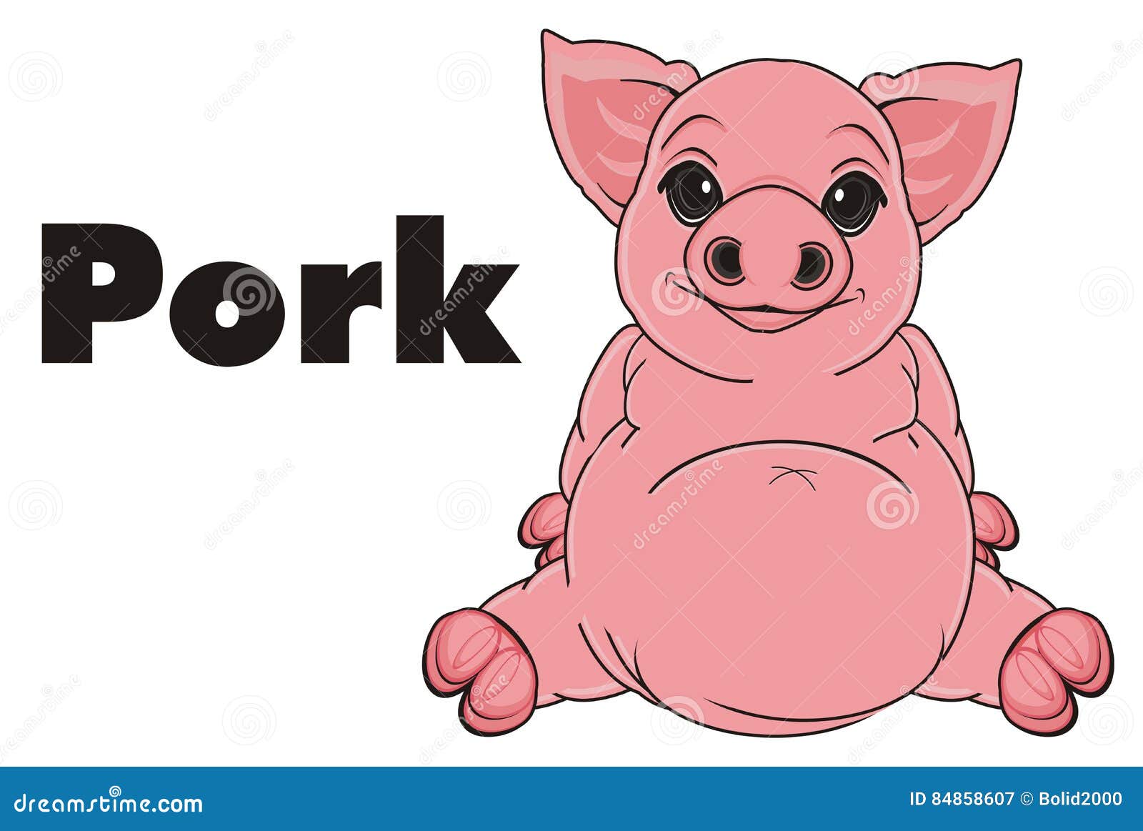 Pig and black word stock illustration. Illustration of farm - 84858607