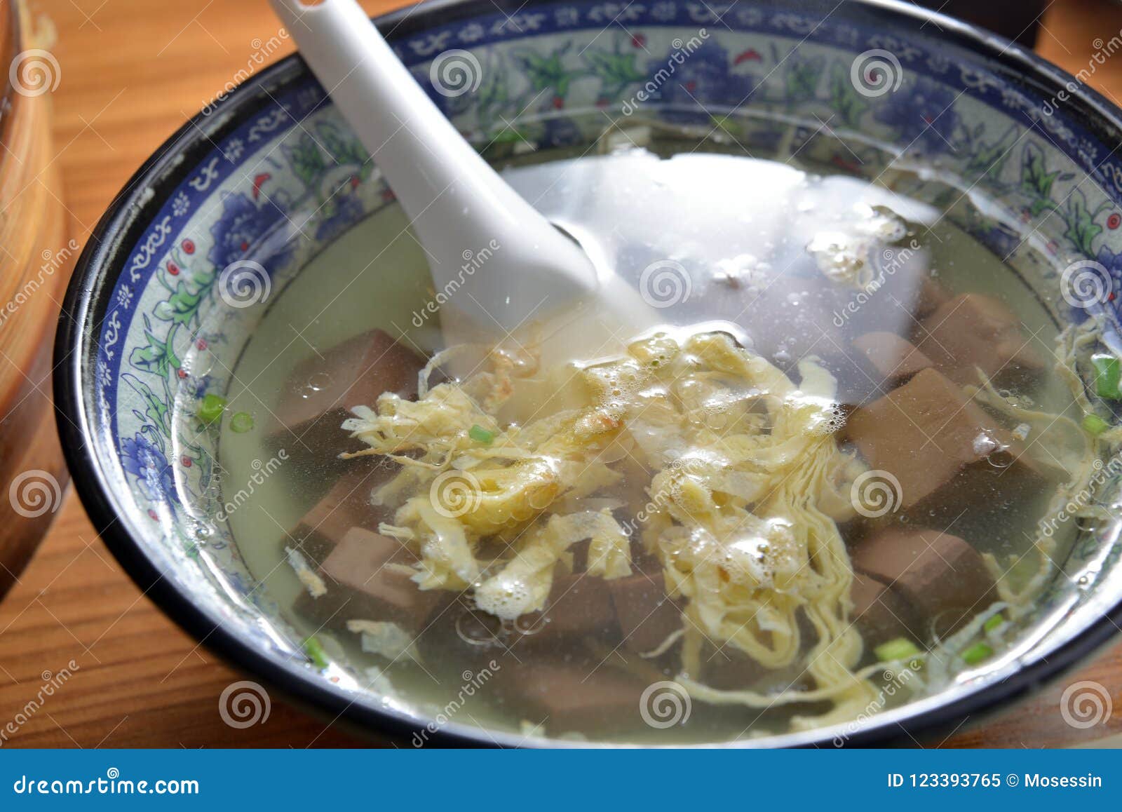 Pig blood curd Soup stock image. Image of sponge, flavor - 123393765