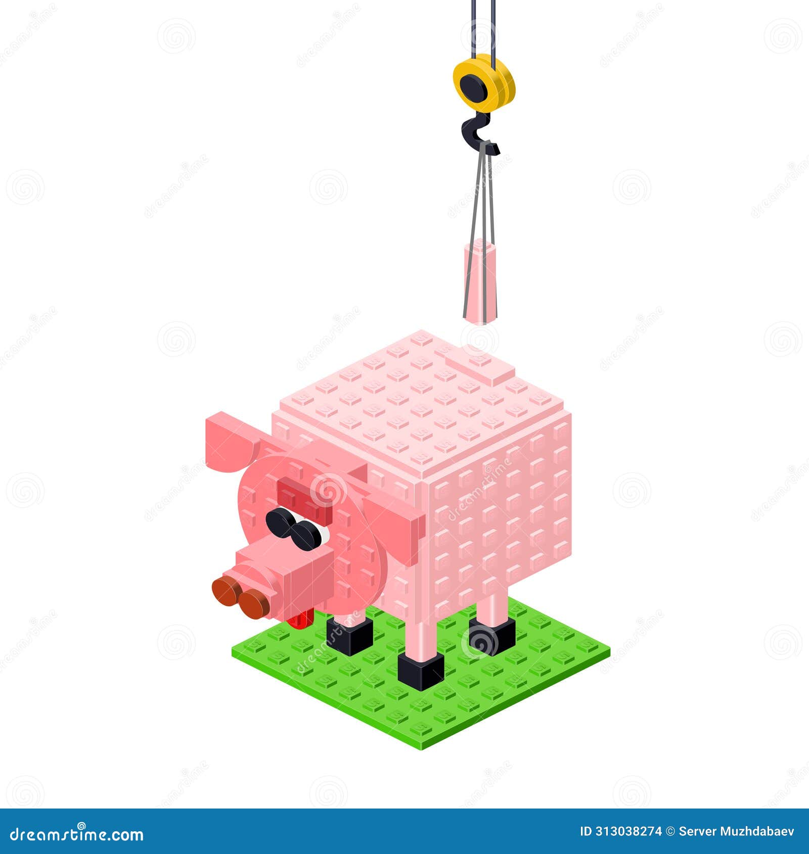 Pig Breeding Concept on White Background. Vector Stock Illustration ...