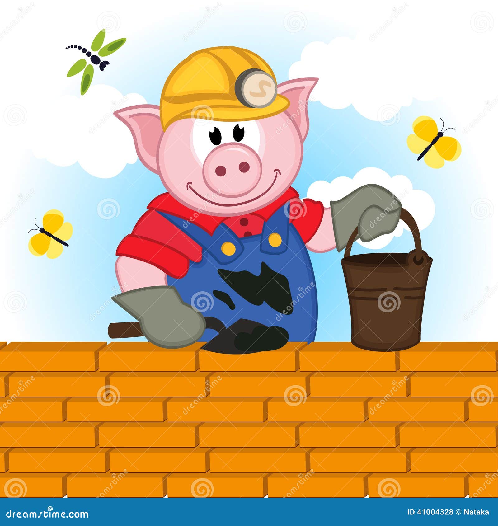 Pig builder stock vector. Illustration of card, development - 41004328