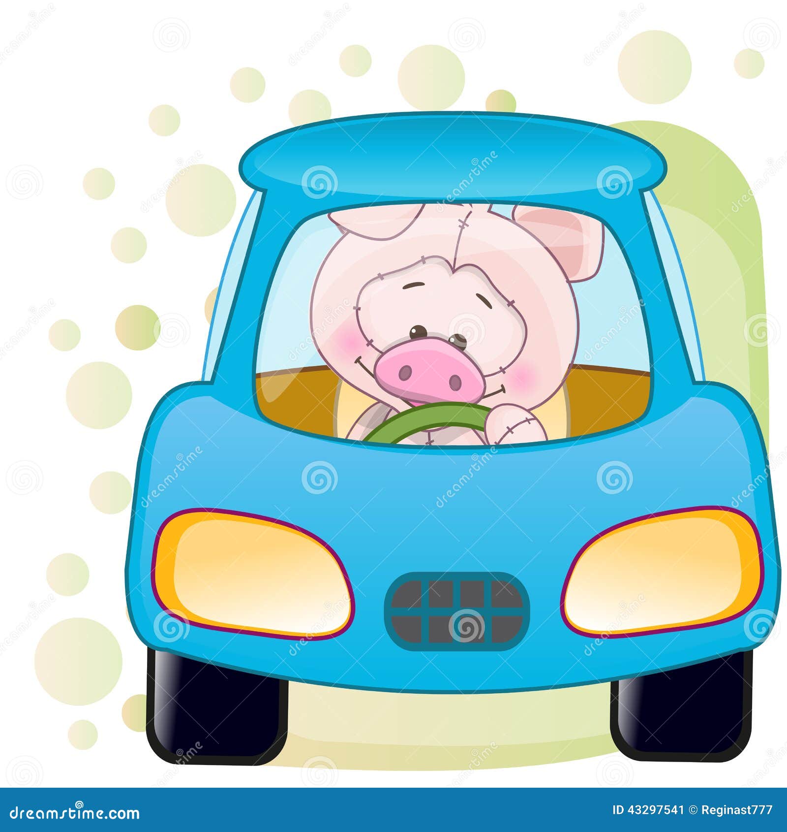 Pig in a car stock vector. Illustration of driving, illustrations ...