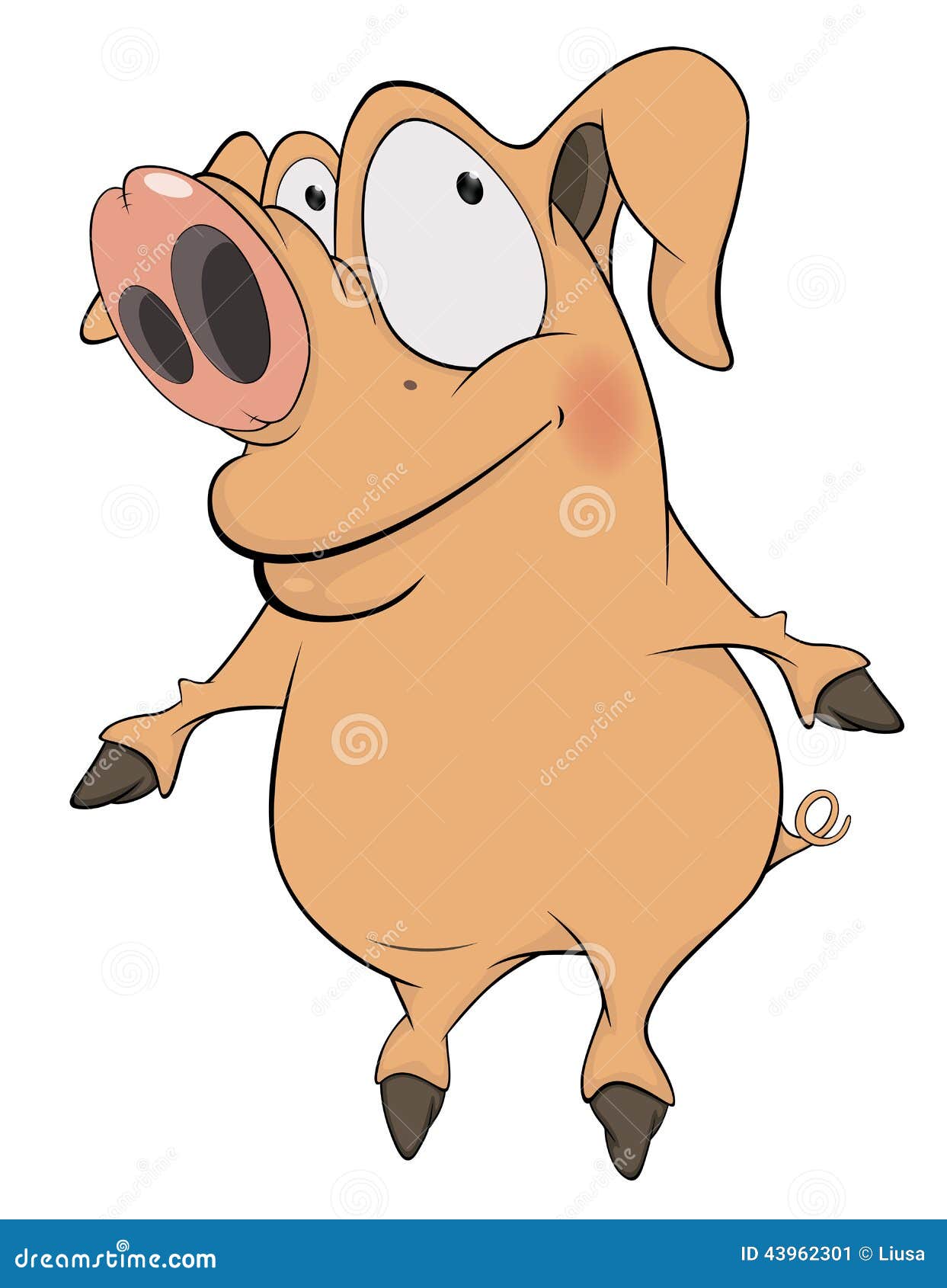 Pig. Cartoon stock vector. Illustration of animal, ears - 43962301