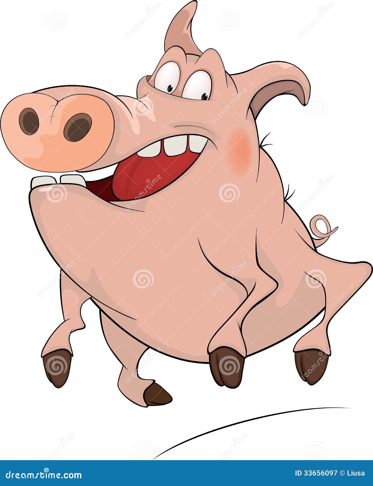 Pig. Cartoon stock vector. Illustration of hoof, nosy - 33656097