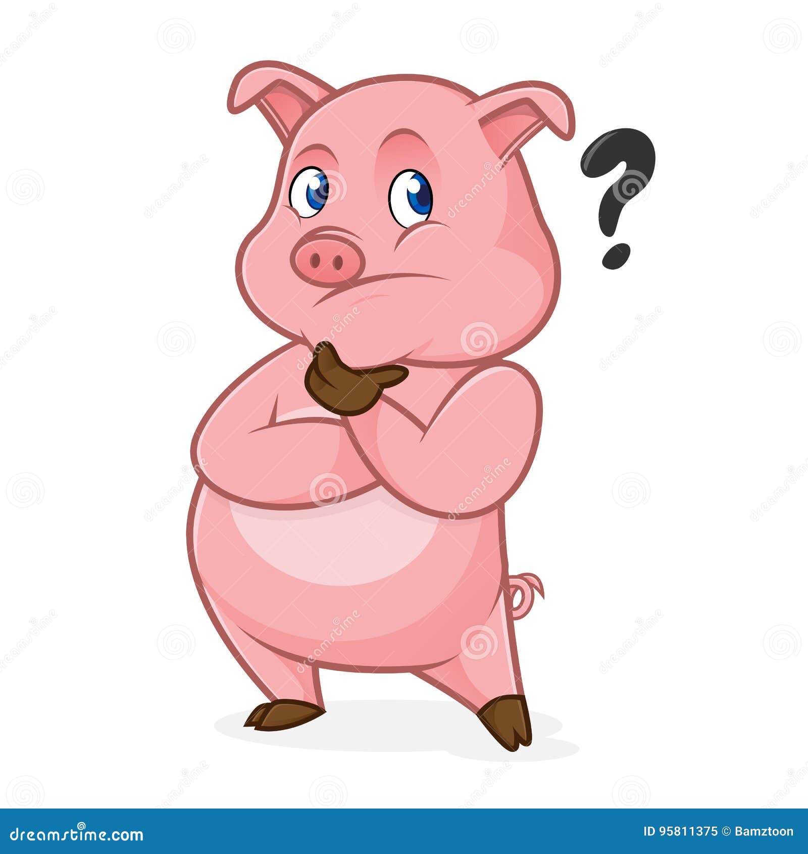 Pig Cartoon Thinking | CartoonDealer.com #95811375