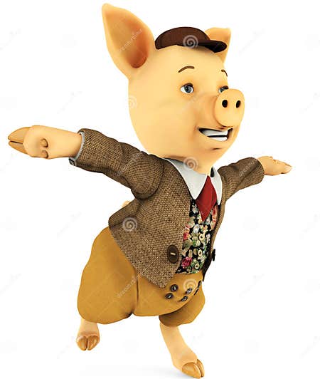 Pig cartoon titanic pose stock illustration. Illustration of fairytale ...