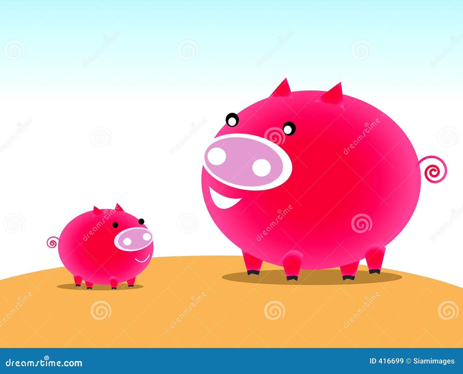 Pig character stock illustration. Illustration of money - 416699