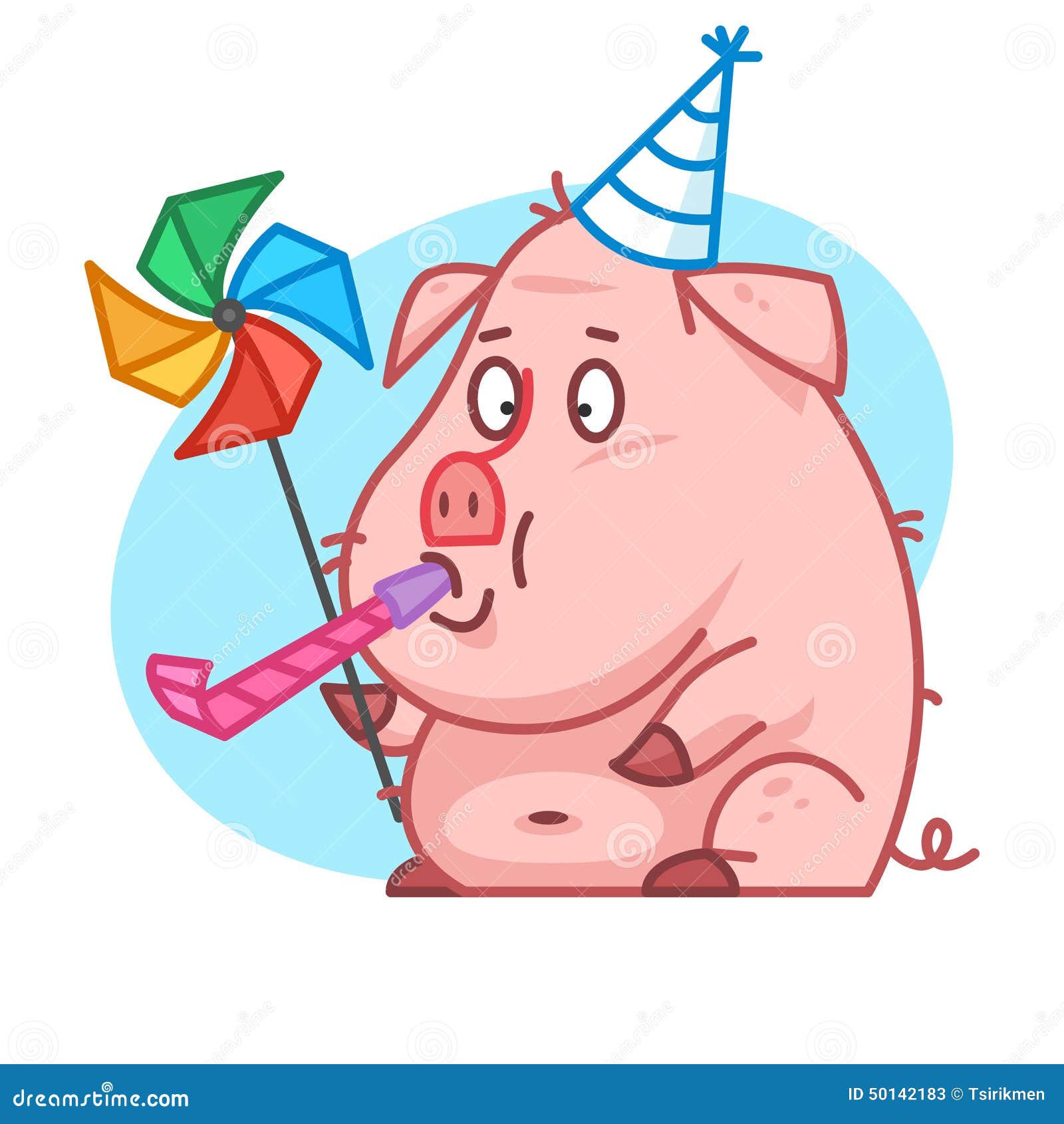 Pig Character Blowing in Whistle Stock Vector - Illustration of design ...