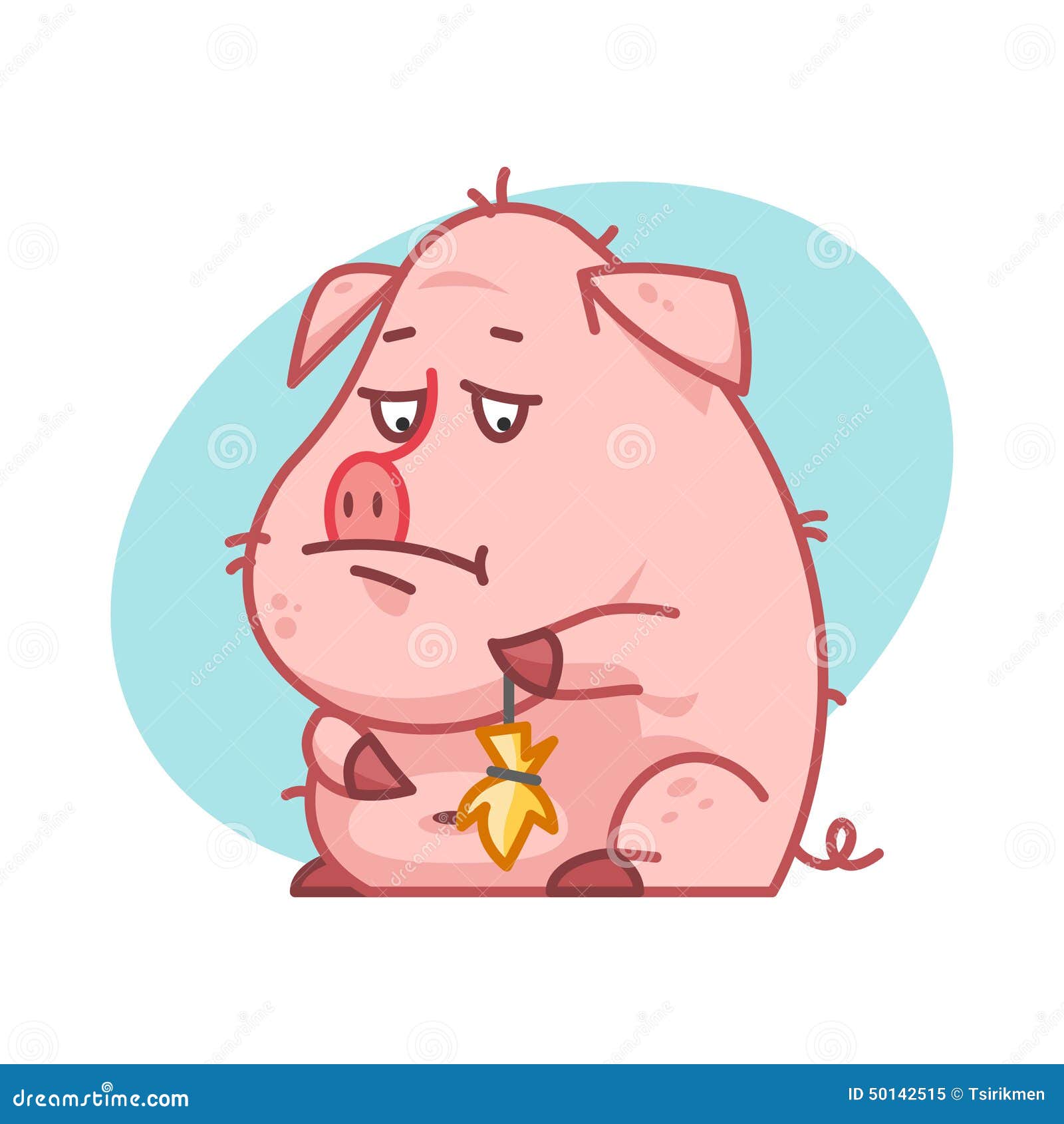 Pig Character Upset and Sad Stock Vector - Illustration of characters ...