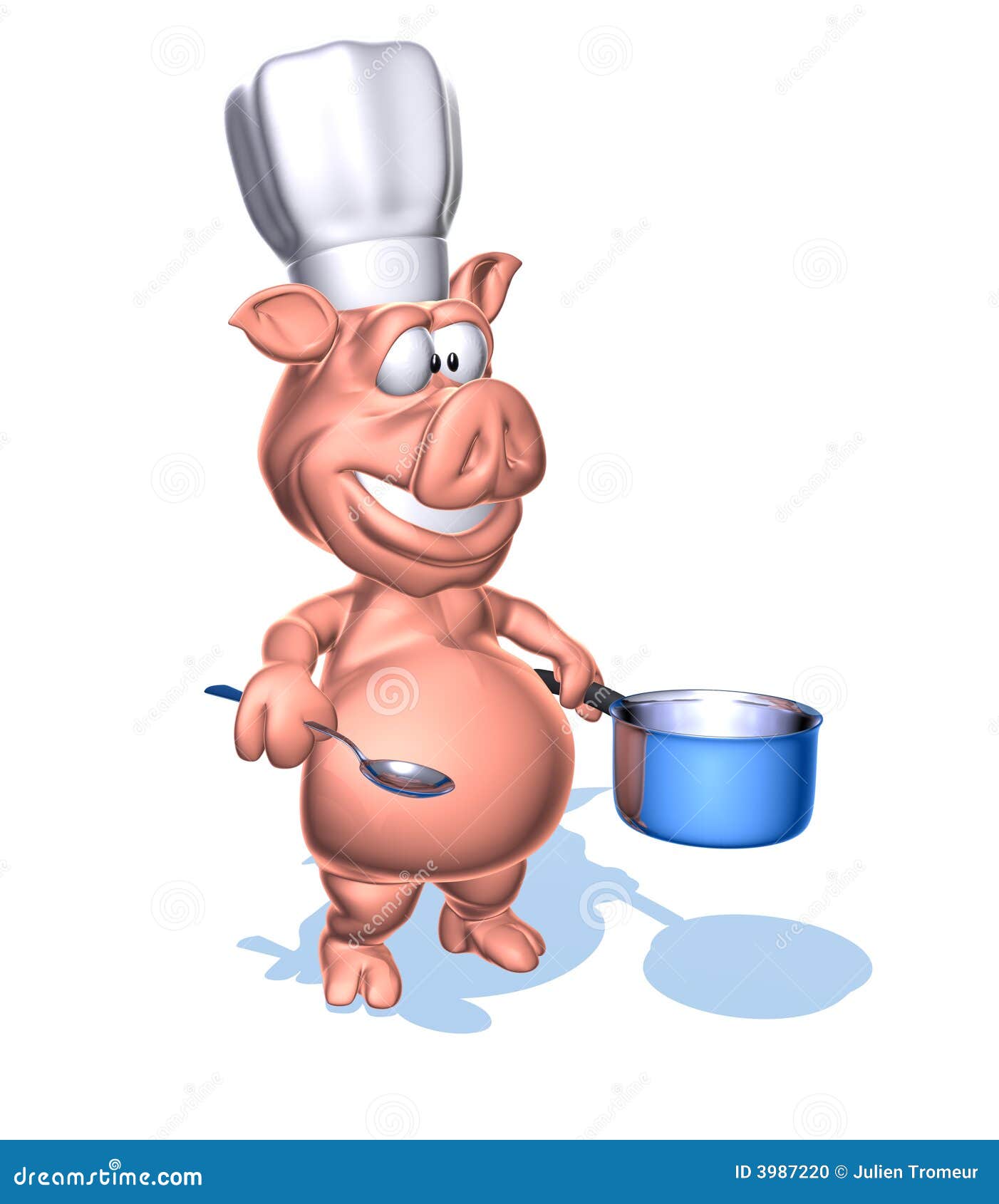Pig chef stock illustration. Illustration of roasted, shiny - 3987220