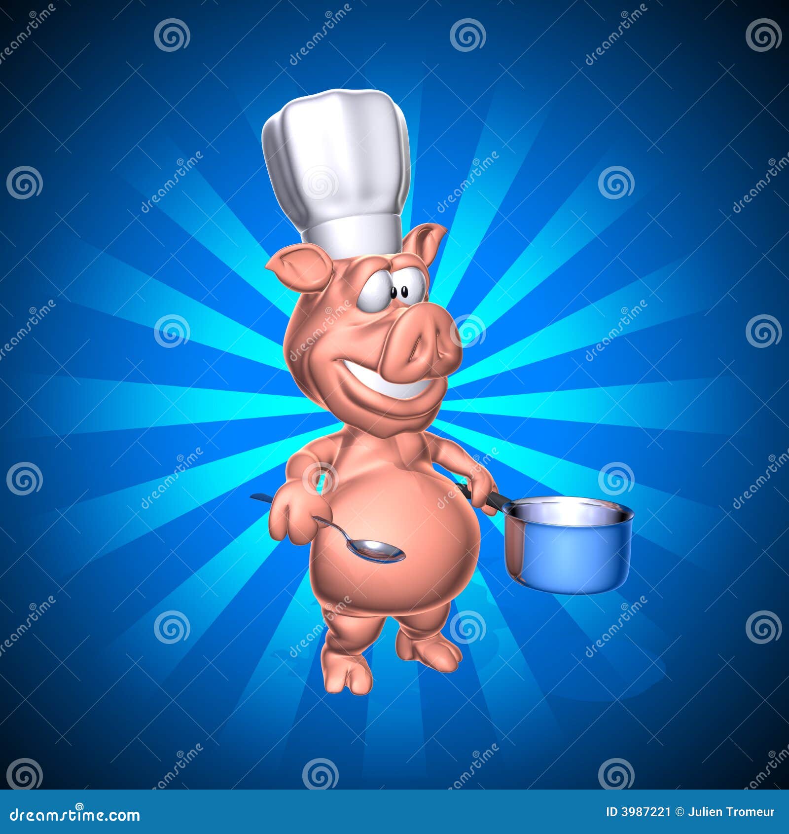 Pig chef stock illustration. Illustration of farm, banquet - 3987221