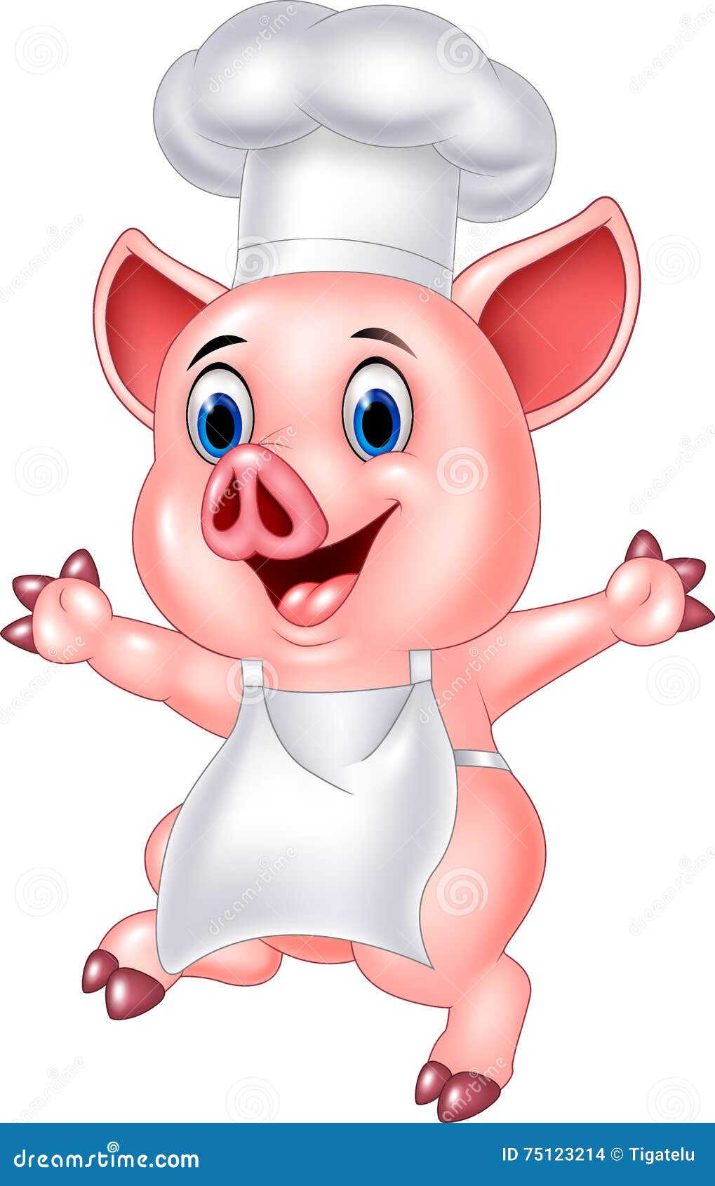 Pig chef cartoon stock vector. Illustration of piglet - 75123214