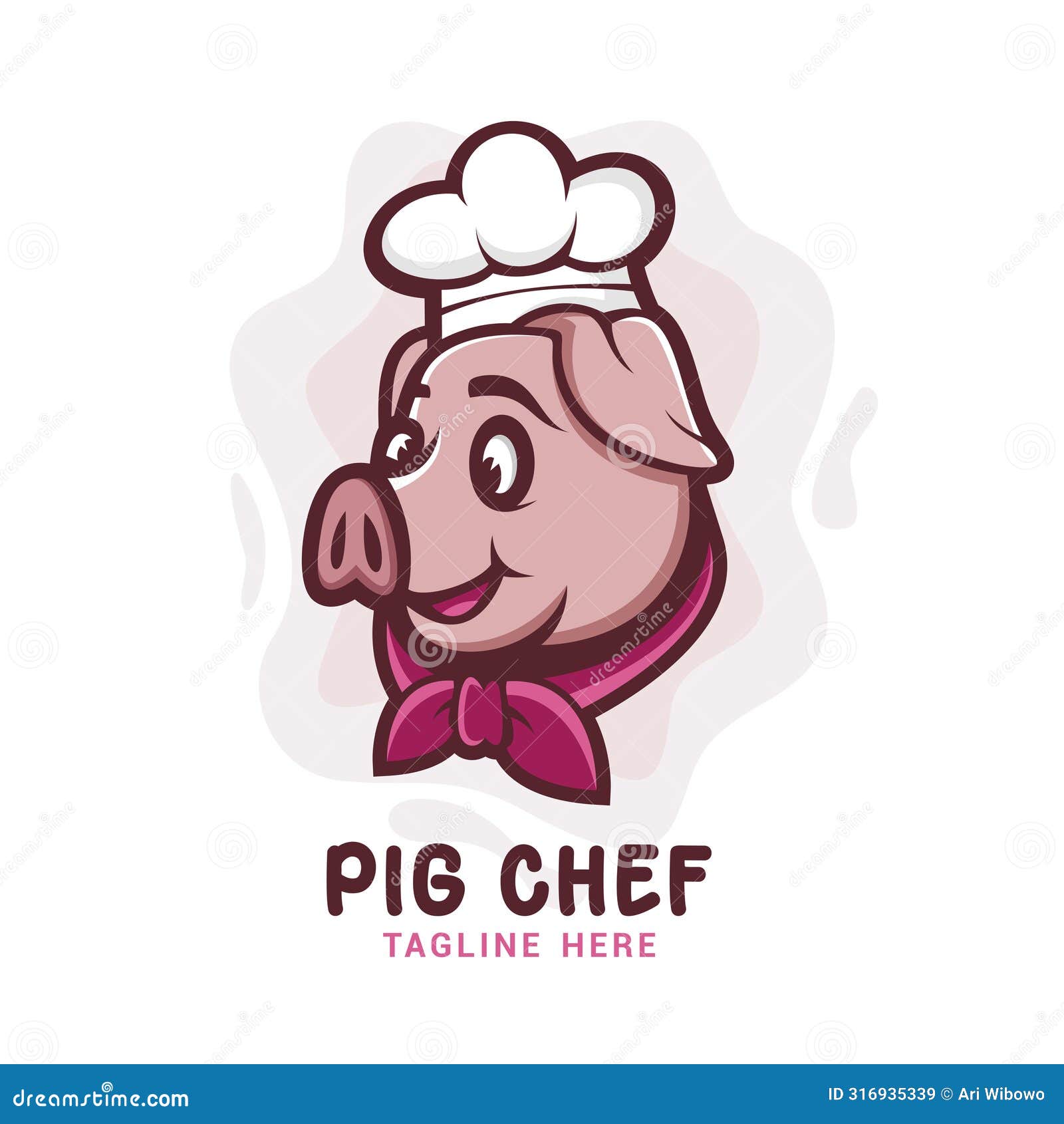 Pig Chef Logo Vector Template Stock Image - Image of icon, sign: 316935339