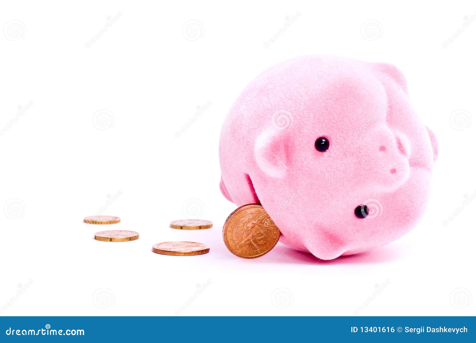 Pig and coins stock photo. Image of isolated, piggy, finance - 13401616