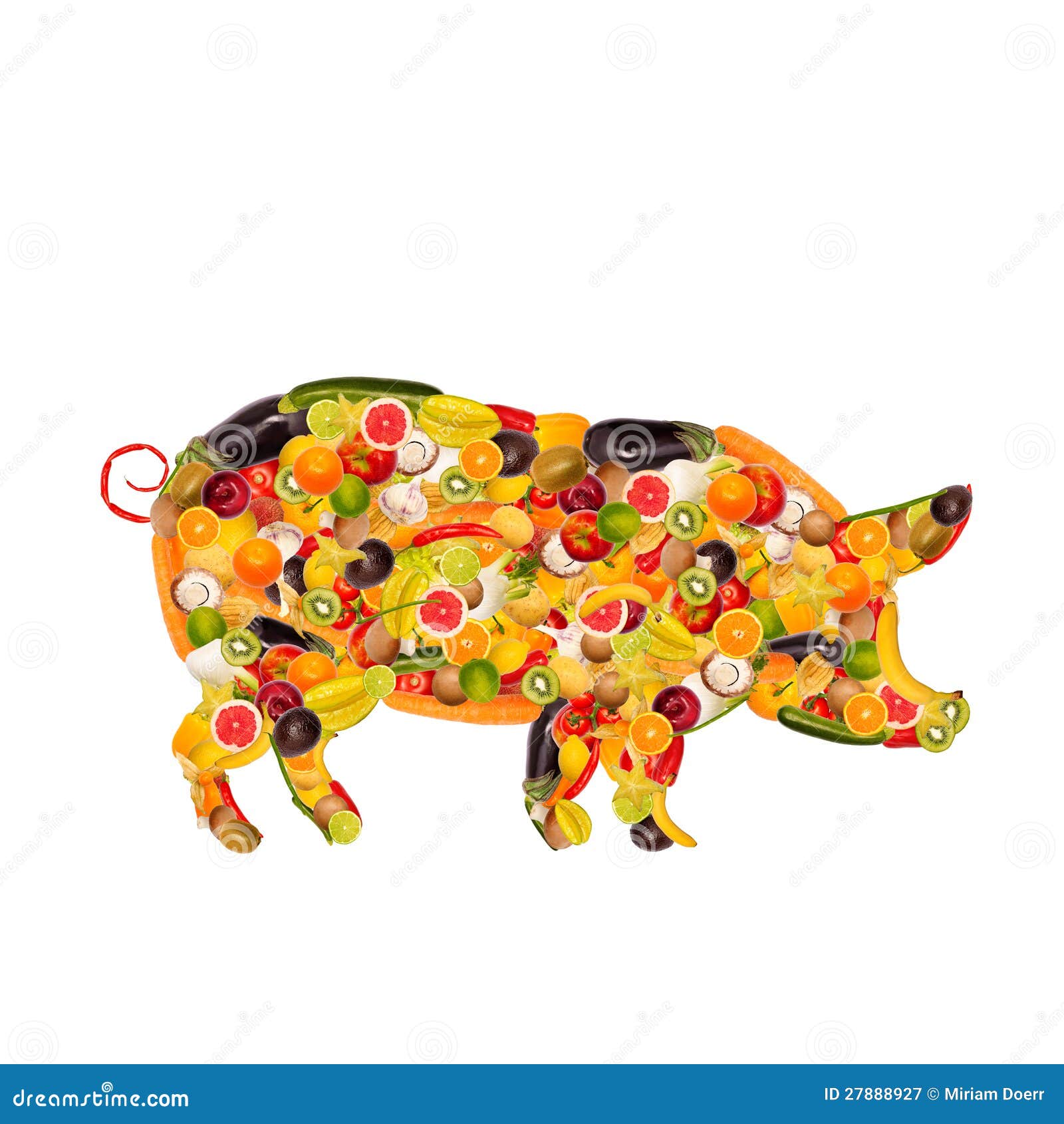 A Pig, Composed of Fruit and Vegetables Stock Illustration ...