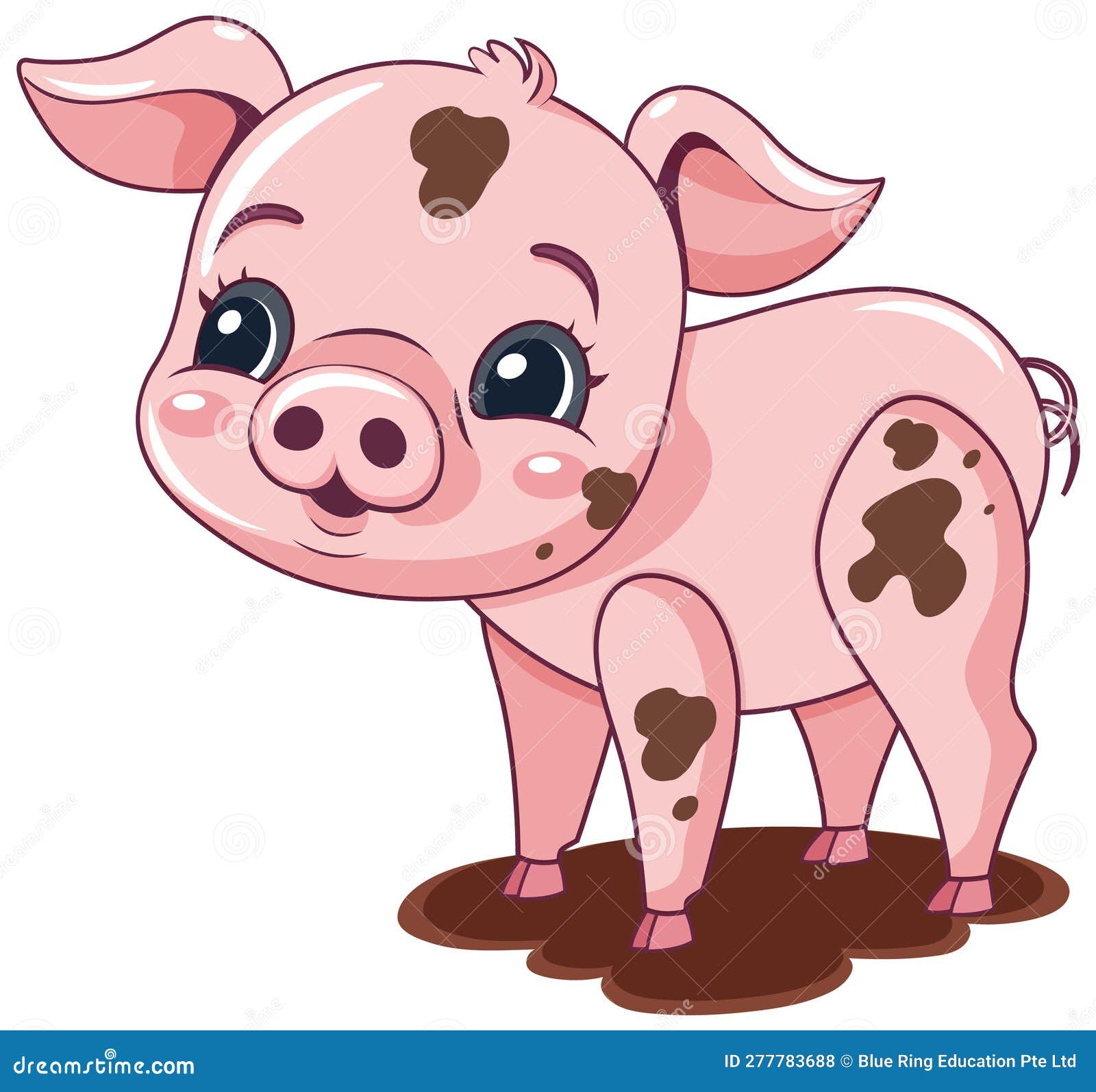 A Pig Covered in Mud Cartoon Character Stock Vector - Illustration of ...