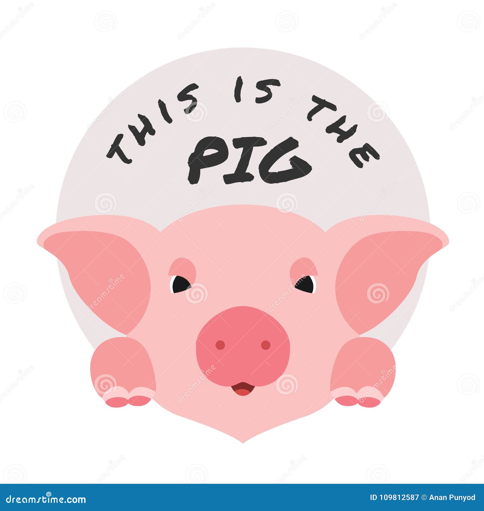This is the Pig with Cute Face Pig and Circle Vector Design Stock ...