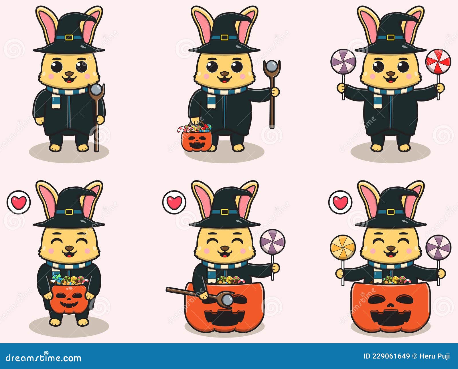 Vector Illustration of Cute Rabbit with Wizard Costume Stock Vector ...