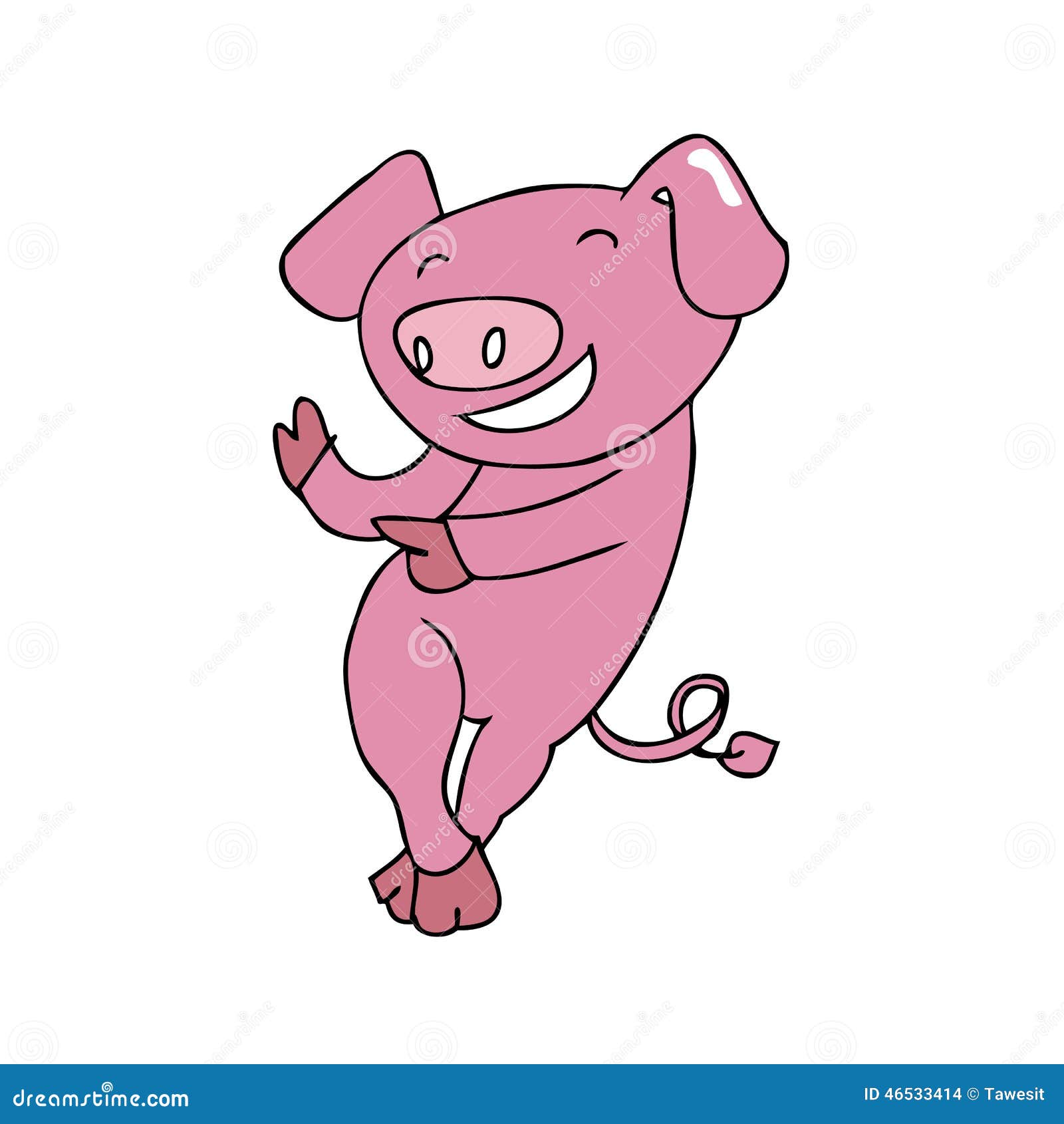 Pig dancing stock vector. Illustration of hold, phone - 46533414