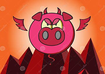 Pig Devil stock vector. Illustration of piglet, wild - 26499732