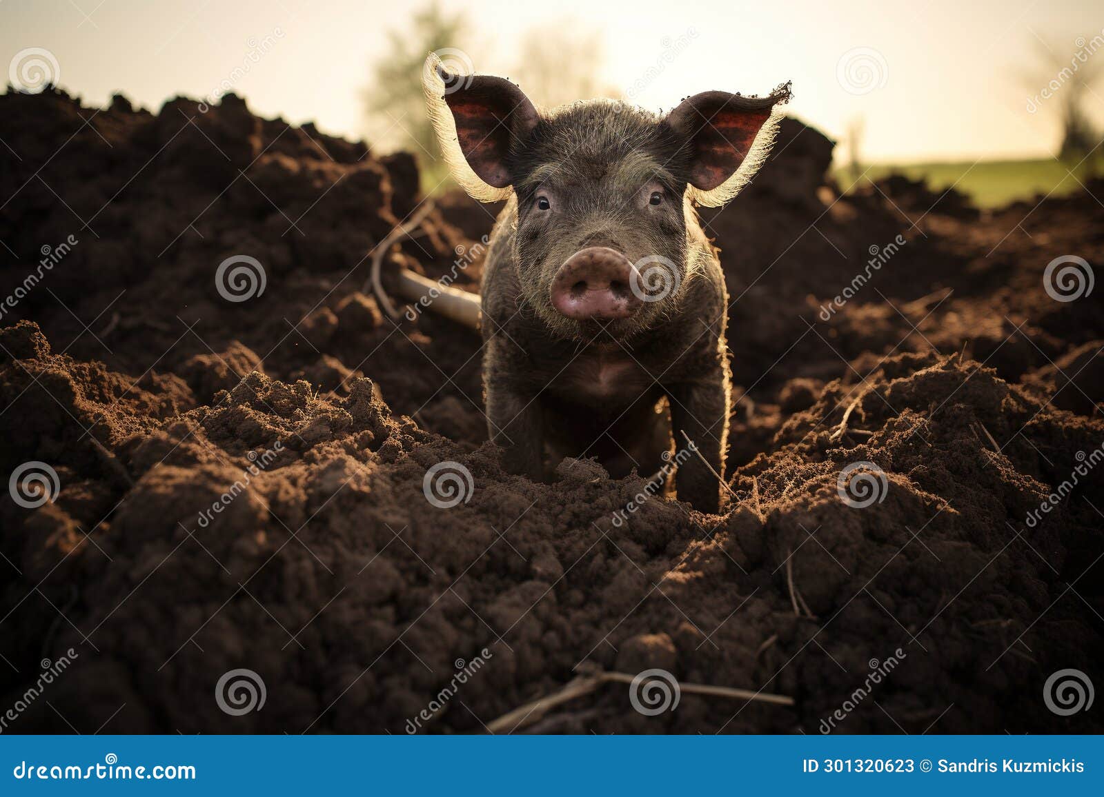 The Pig Digging the Ground and Looking for Truffles. Generative AI ...