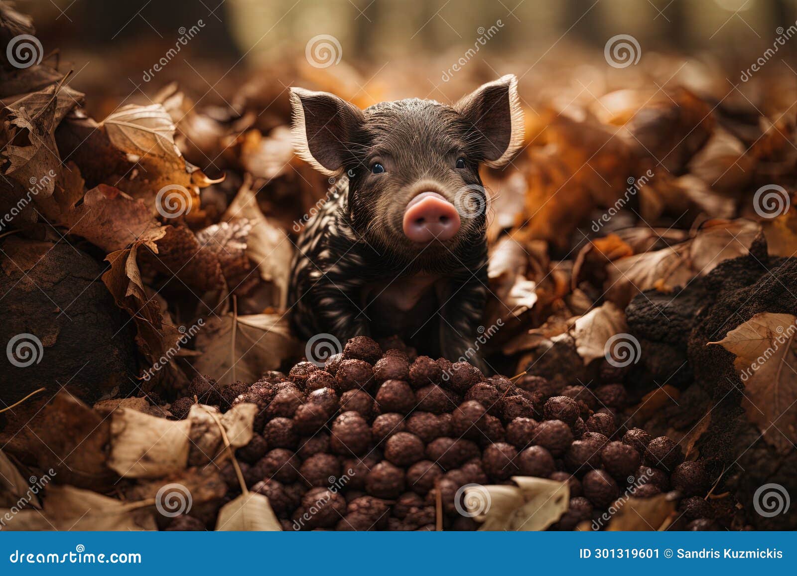 The Pig Digging the Ground and Looking for Truffles. Generative AI ...