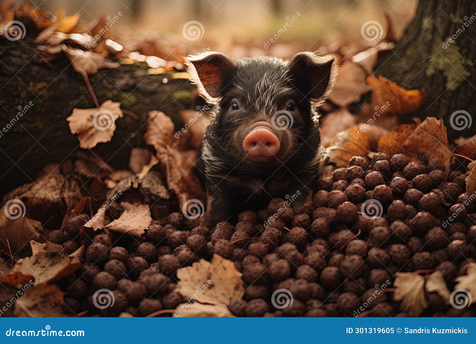The Pig Digging the Ground and Looking for Truffles. Generative AI ...