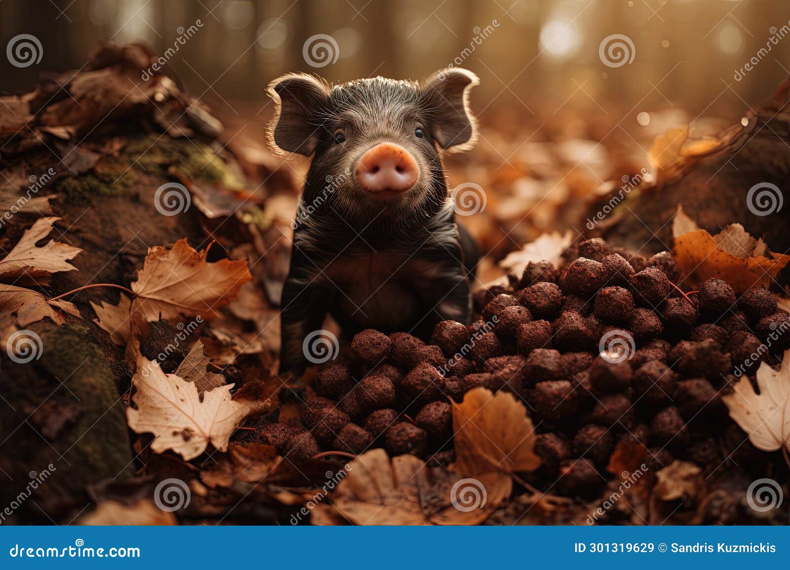 The Pig Digging the Ground and Looking for Truffles. Generative AI ...