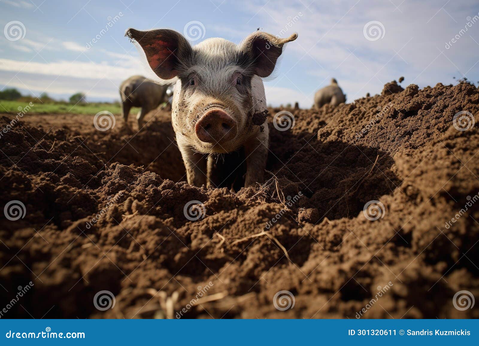 The Pig Digging the Ground and Looking for Truffles. Generative AI ...