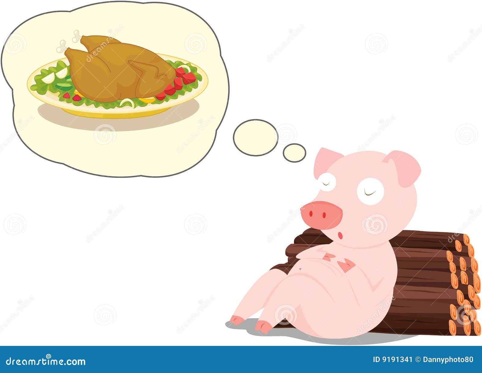 Pig dreaming stock illustration. Illustration of stack - 9191341