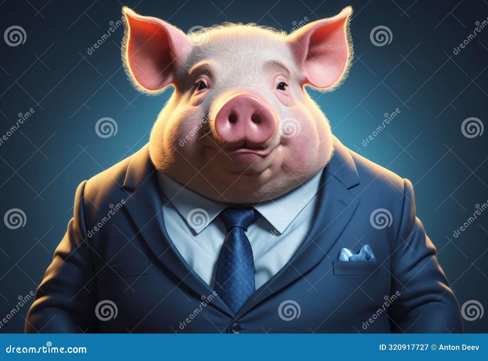 Pig Dressed in a Suit and Tie. a Pig Dressed in Formal Wear, Wearing a ...