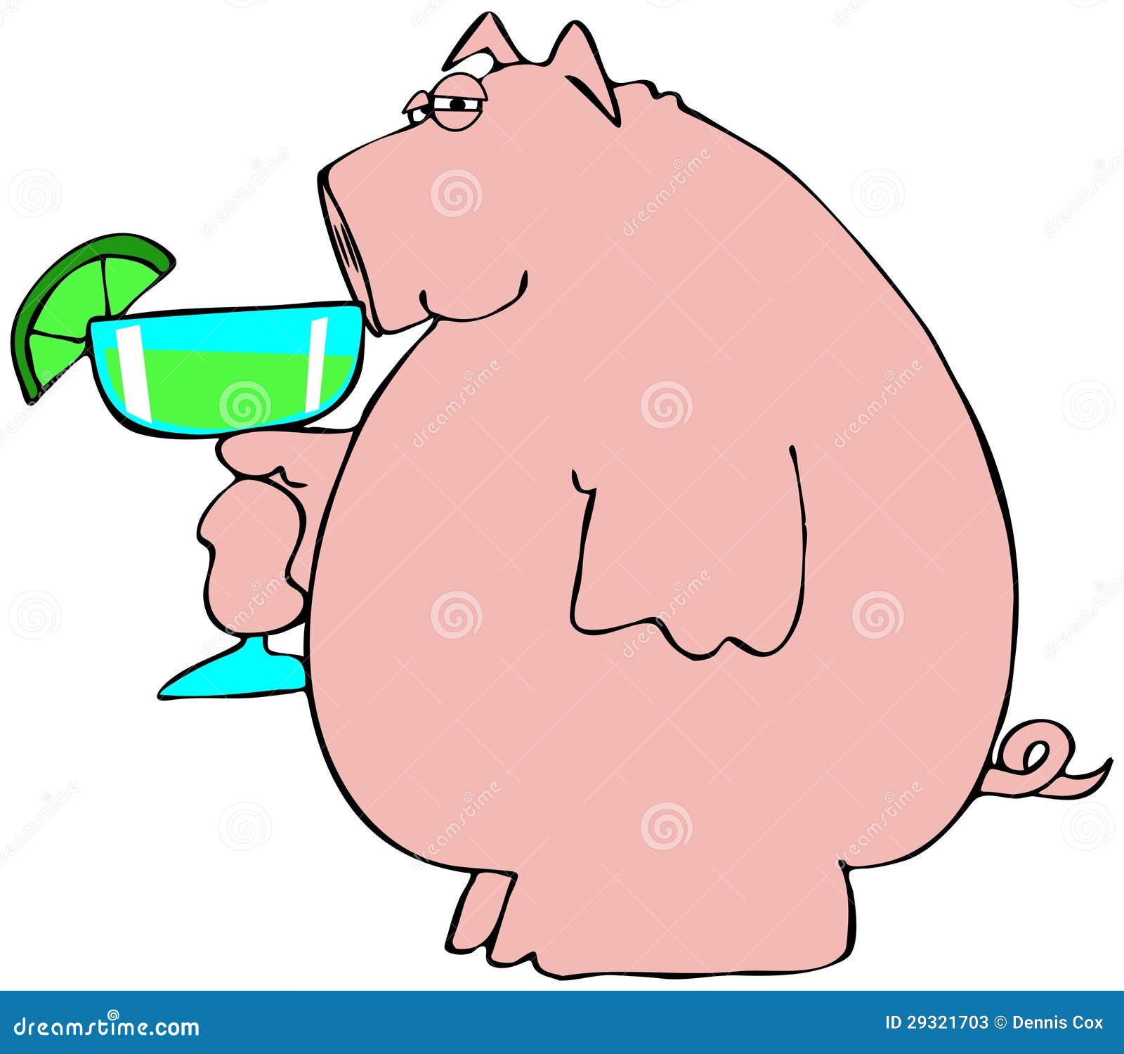 Pig Drinking A Margarita Stock Photos - Image: 29321703