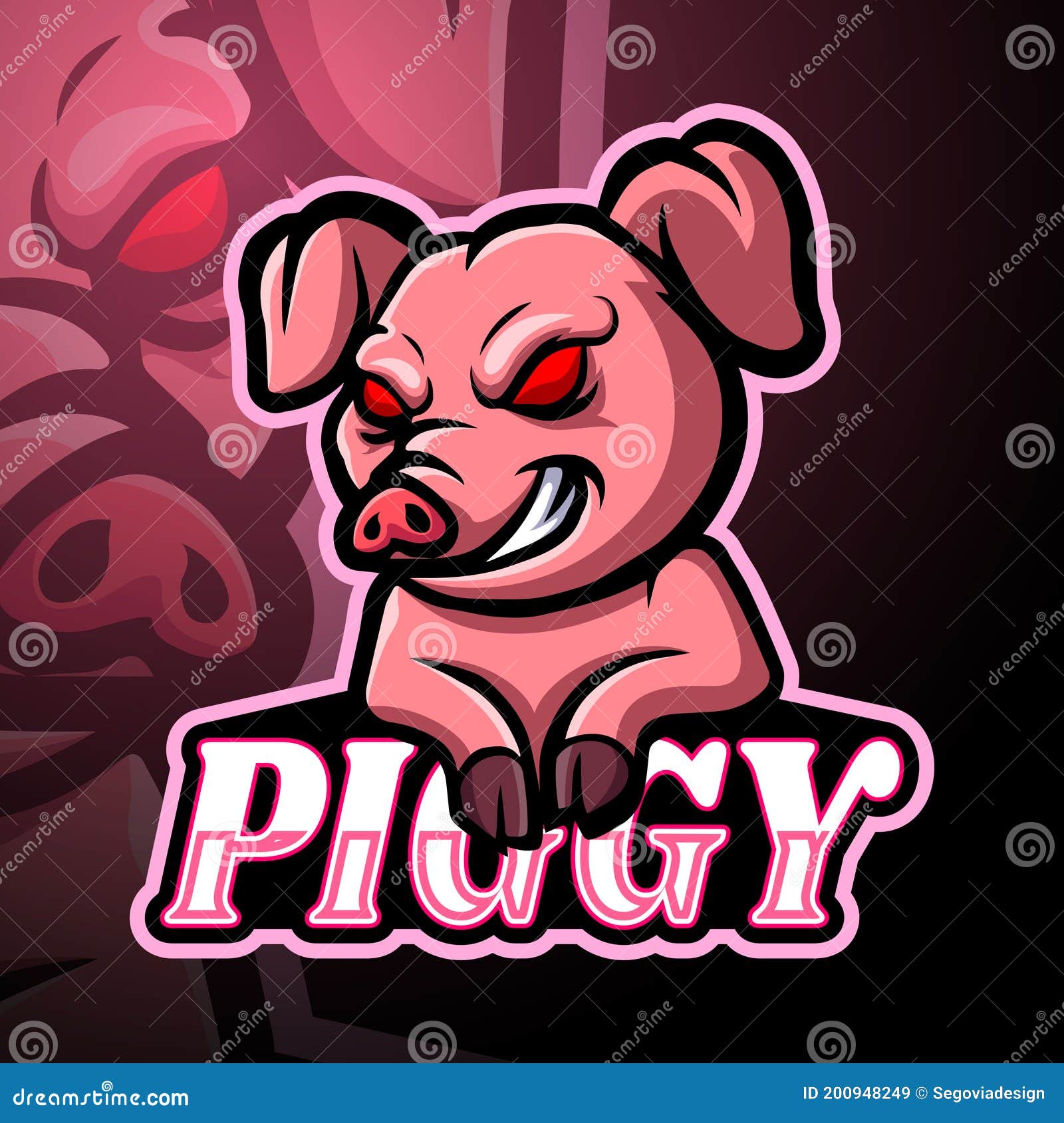 Pig Esport Logo Mascot Design Stock Vector - Illustration of creature ...