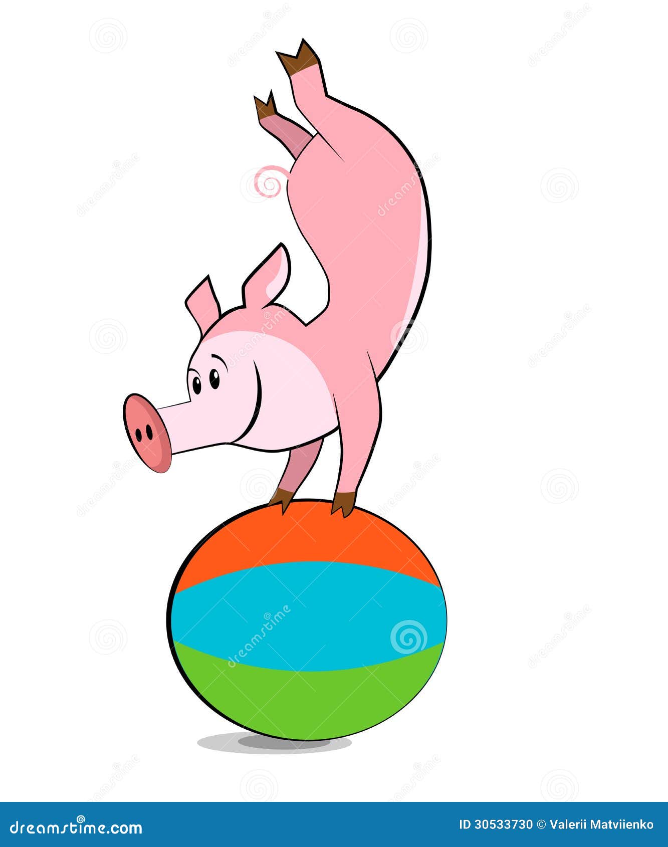 Pig Exercising with a Pilates Ball Stock Vector - Illustration of ...