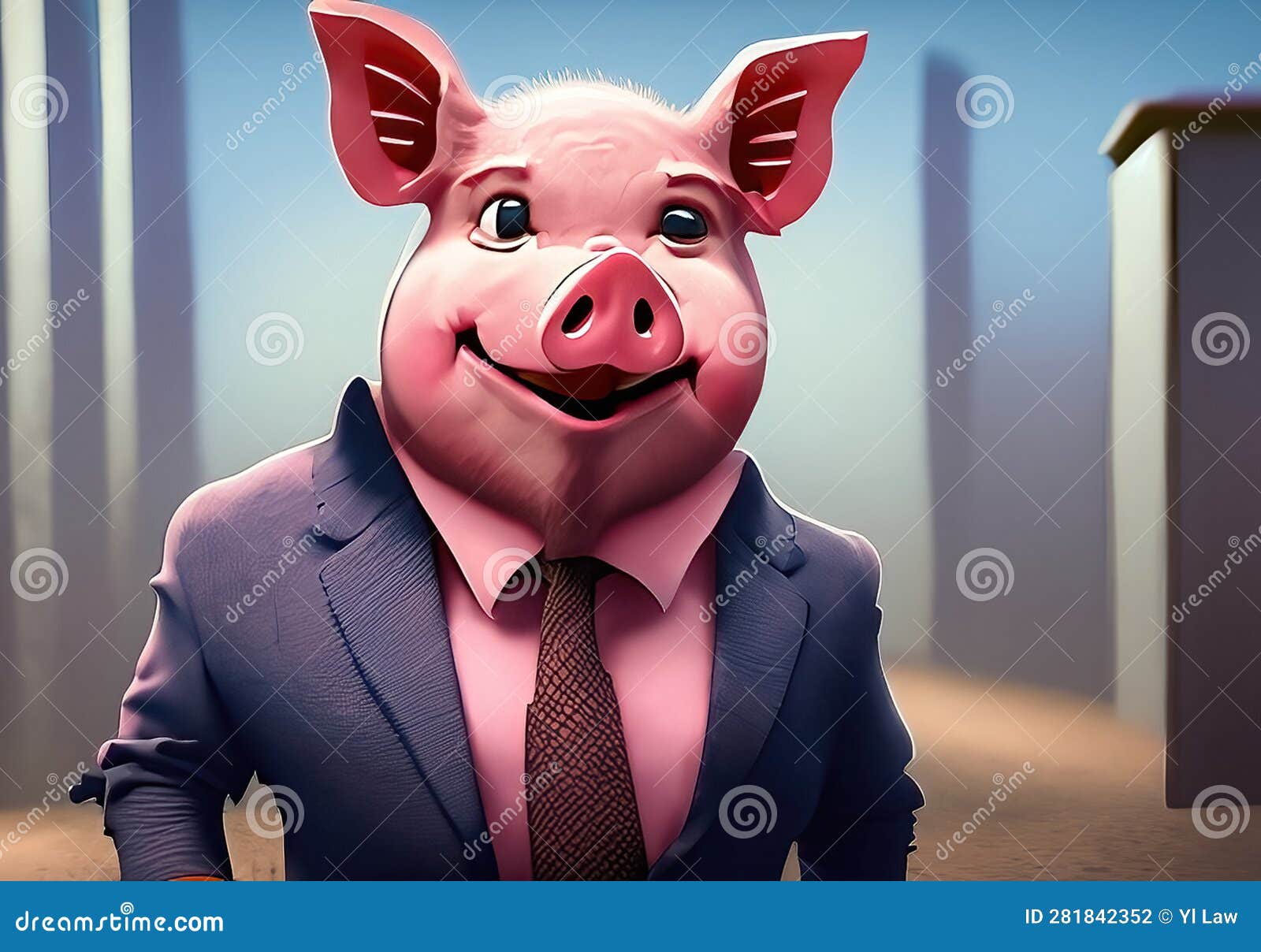 Pig Face Entrepreneur stock illustration. Illustration of leader ...