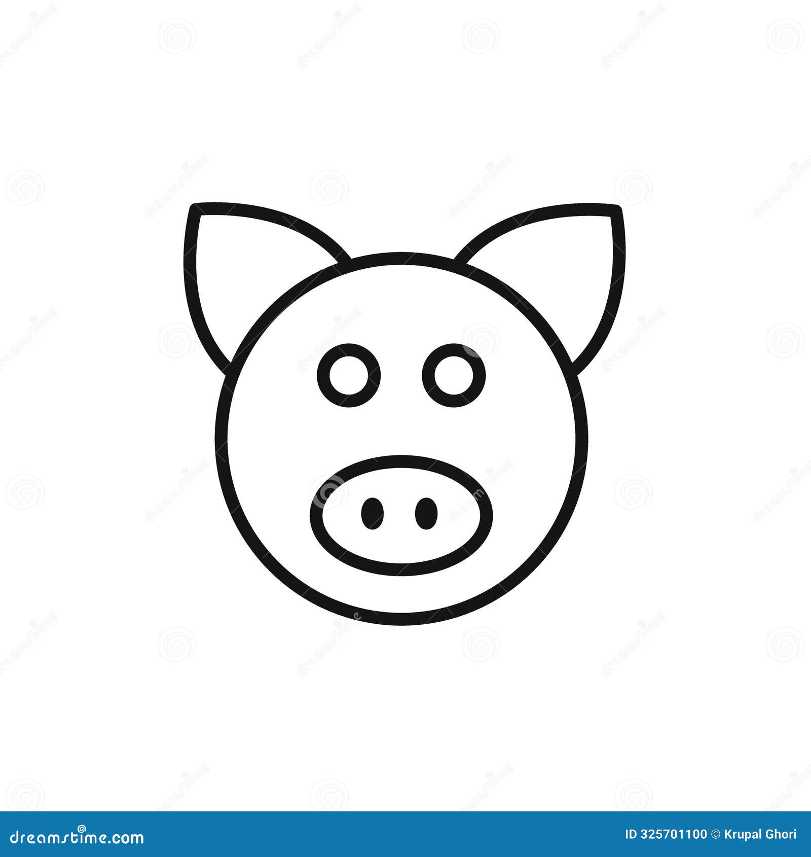 Pig Face Icon Vector Set Collection for Web Stock Illustration ...