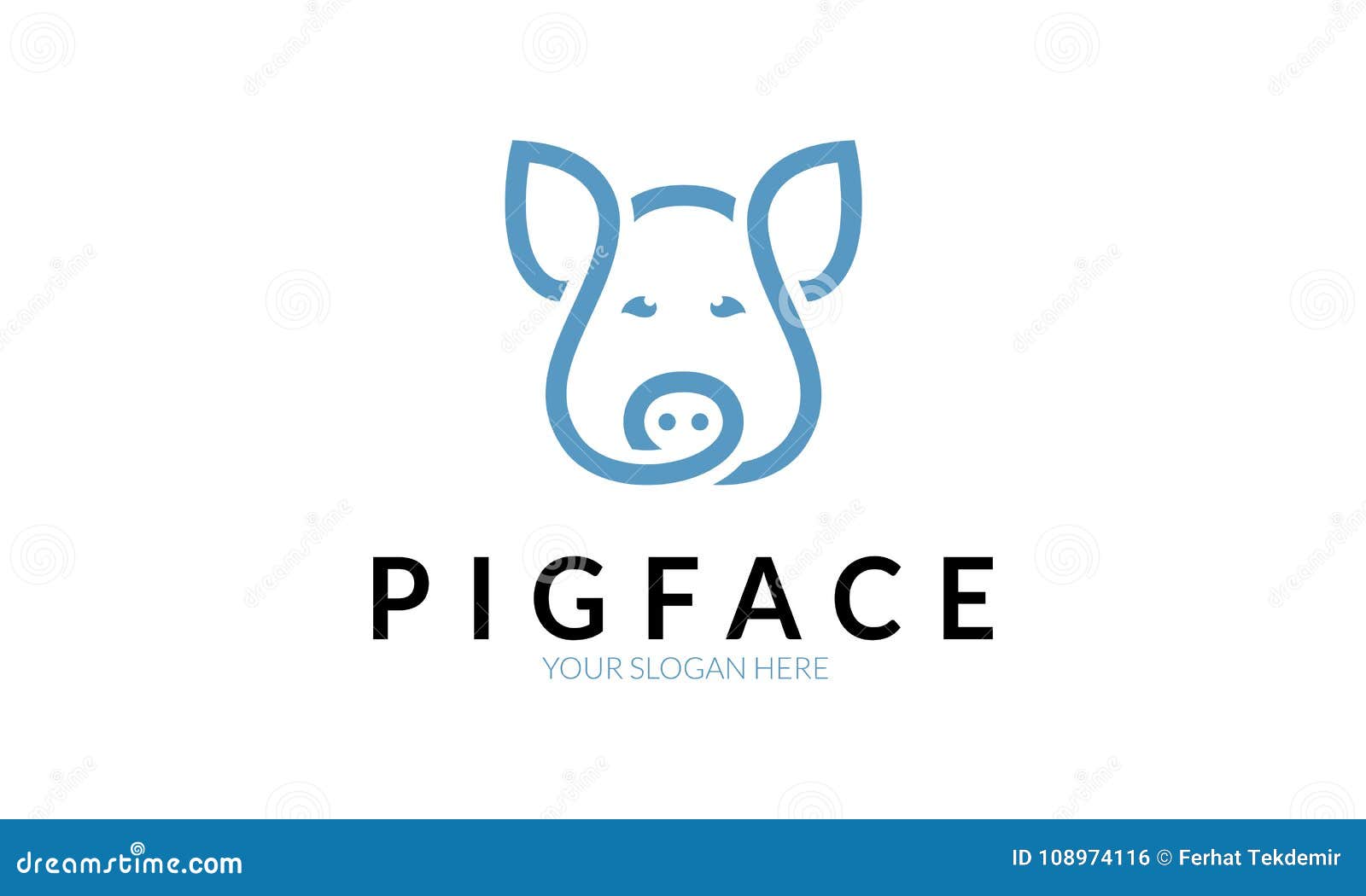 Pig Face Logo Template stock illustration. Illustration of piglet ...