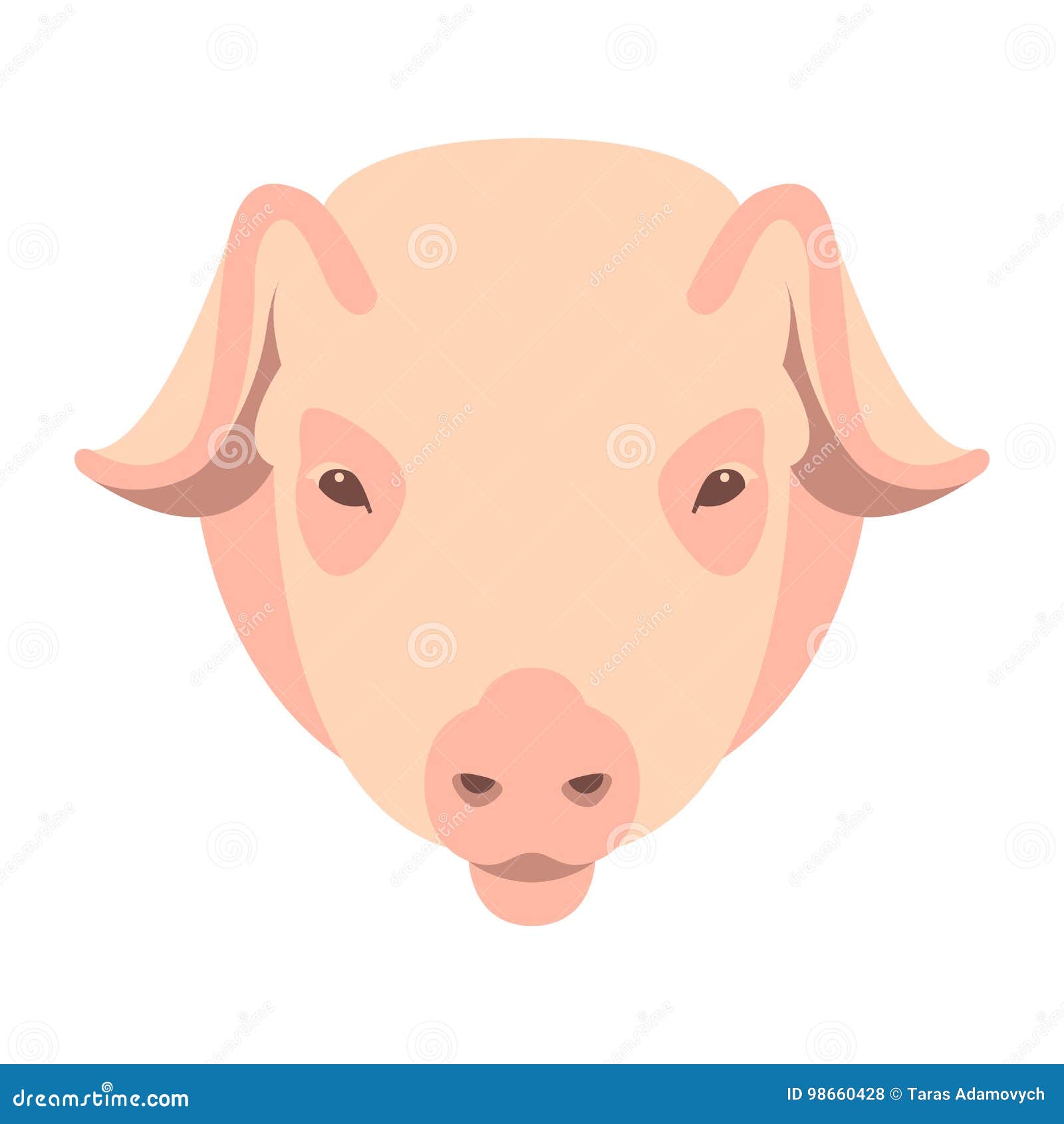 Pig Face Vector Illustration Stock Vector - Illustration of color ...
