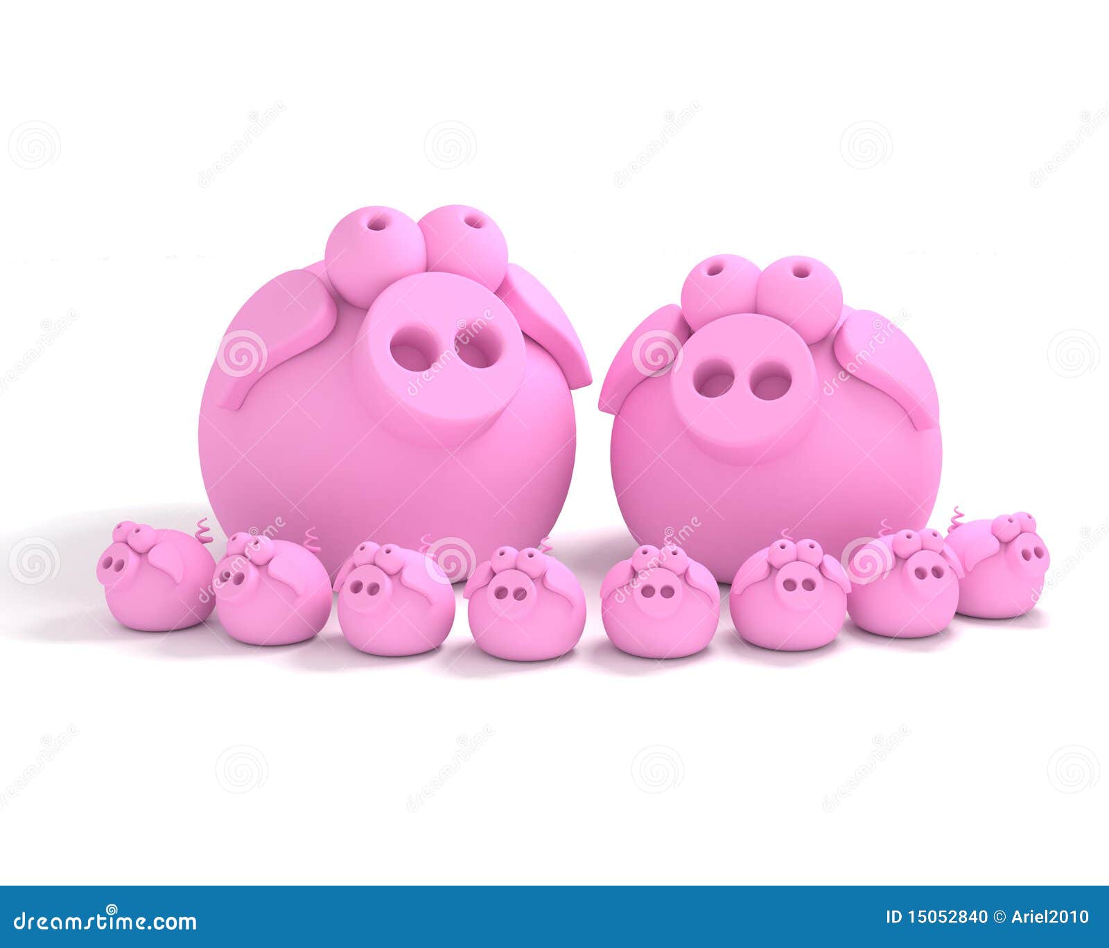 Pig family stock illustration. Illustration of nature - 15052840