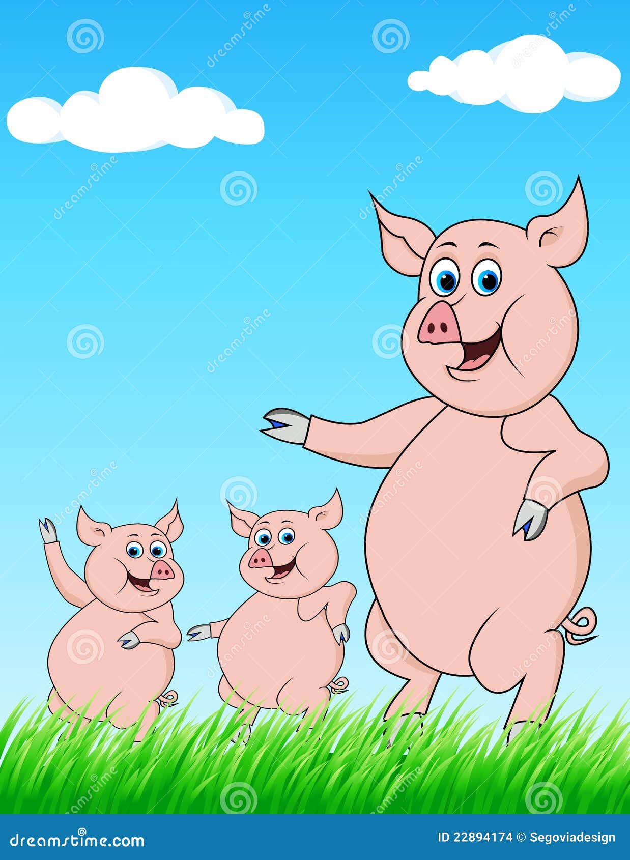 Pig family cartoon stock vector. Illustration of print - 22894174