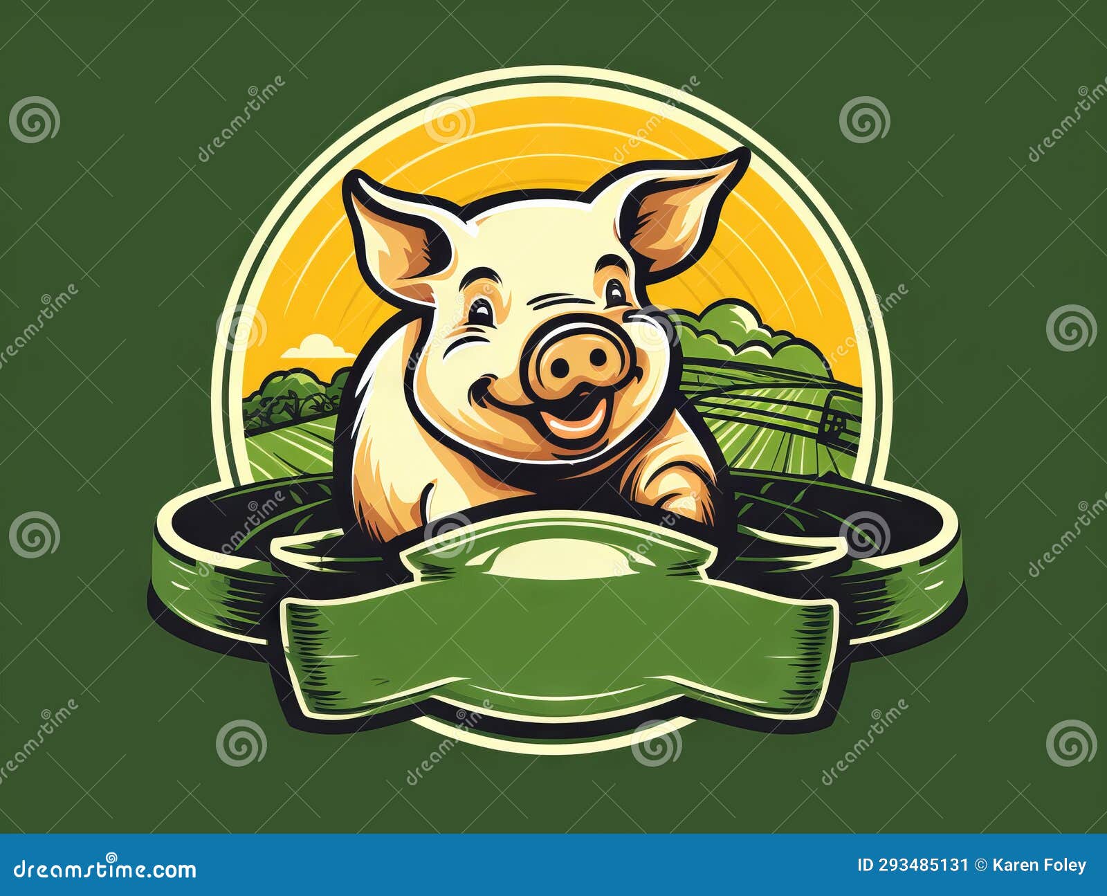 Pig farm logo stock illustration. Illustration of organic - 293485131
