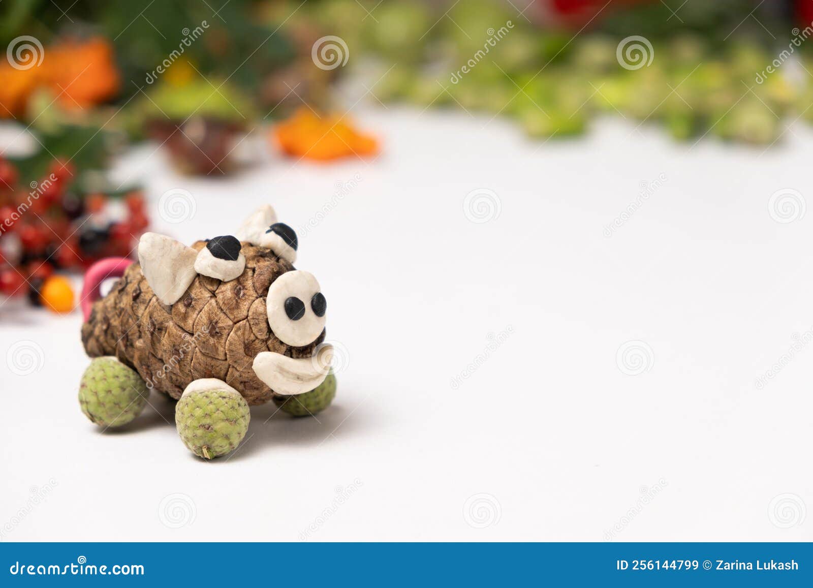 Pig Figurine Made of Cone and Plasticine, Children S Crafts, Space for ...
