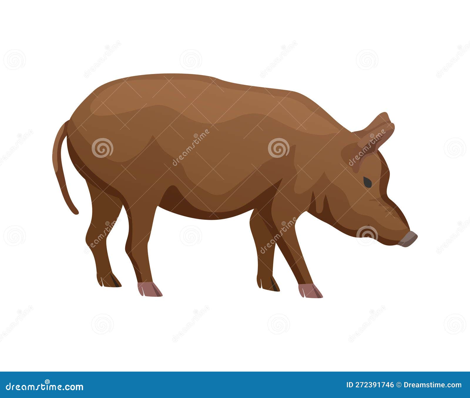 Pig Flat Illustration stock vector. Illustration of icon - 272391746