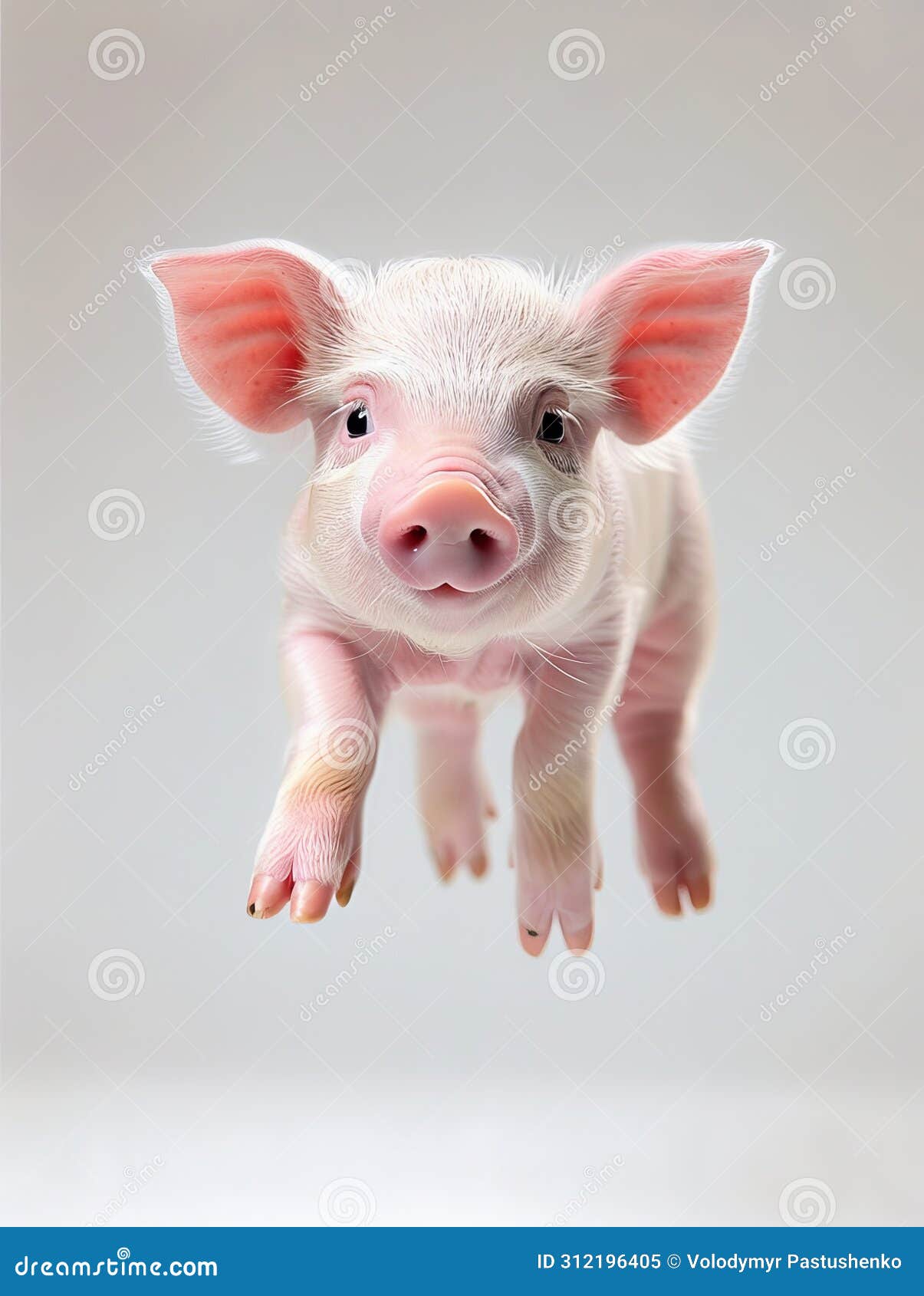 Pig flying through the air stock image. Image of swine - 312196405