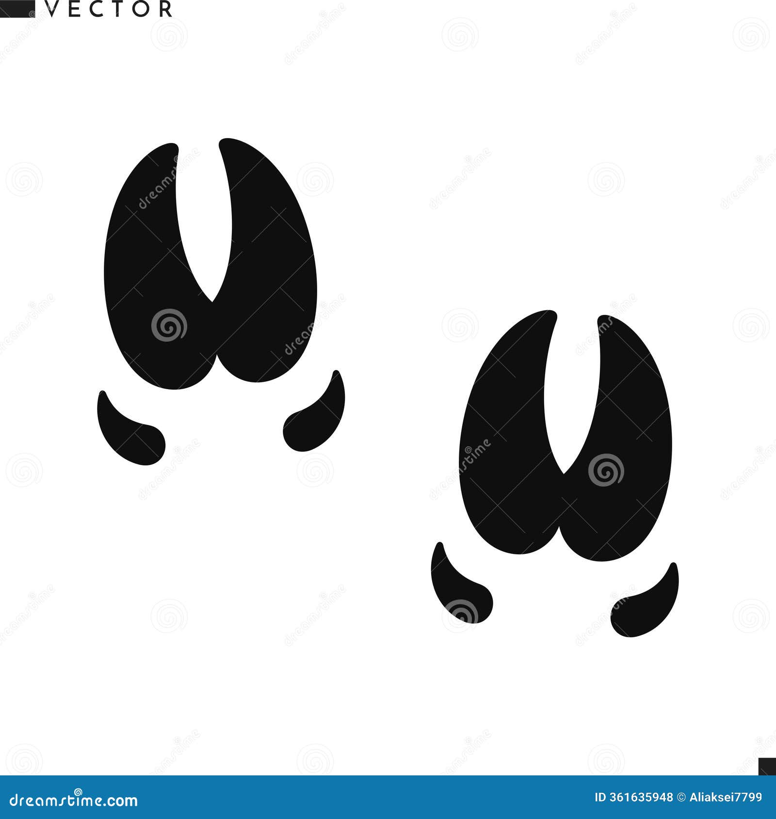Pig Footprint Silhouette. Wild Boar Footprint Vector | CartoonDealer ...
