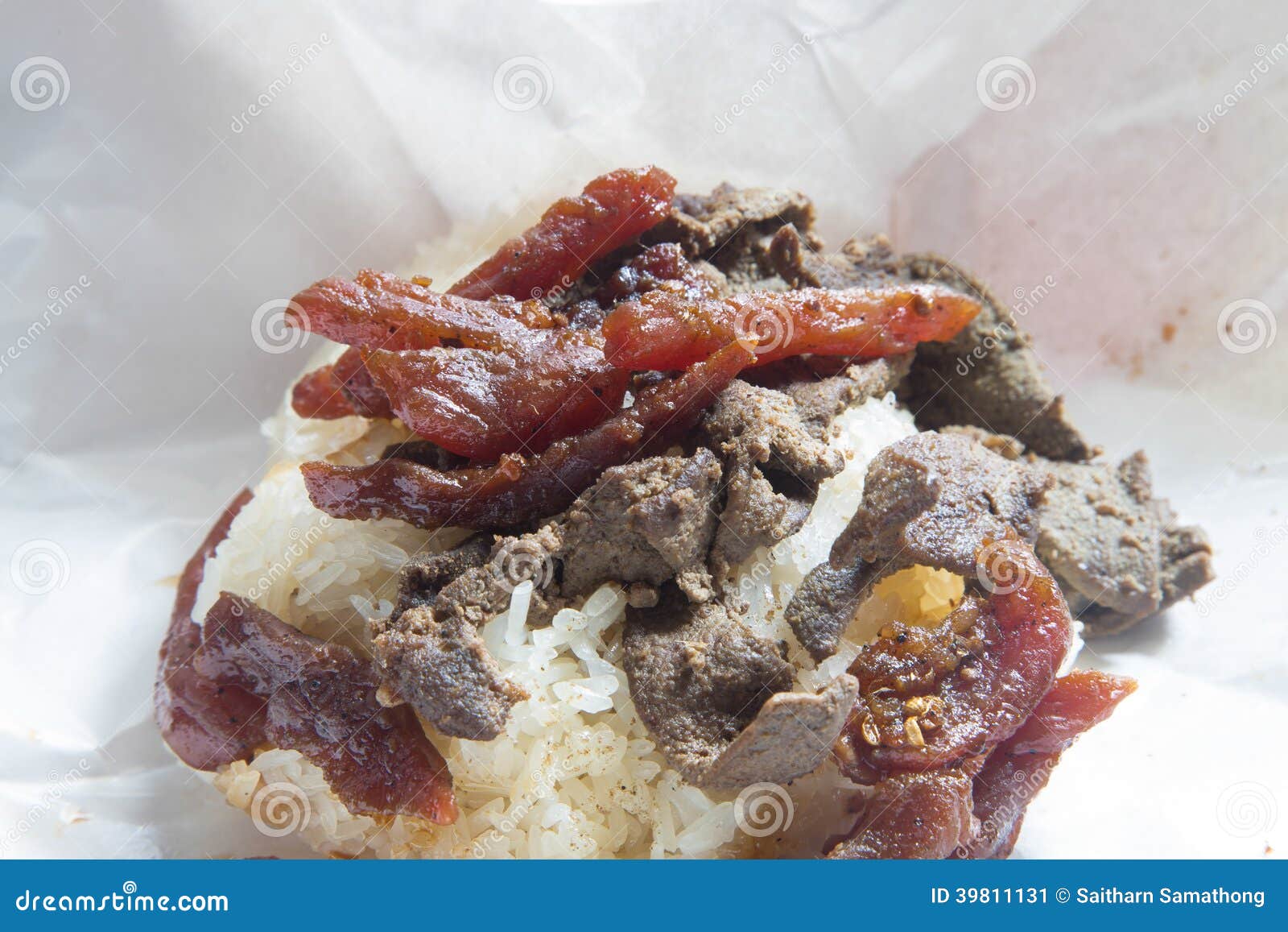 Pig fried rice. stock image. Image of cooked, fried, dish - 39811131