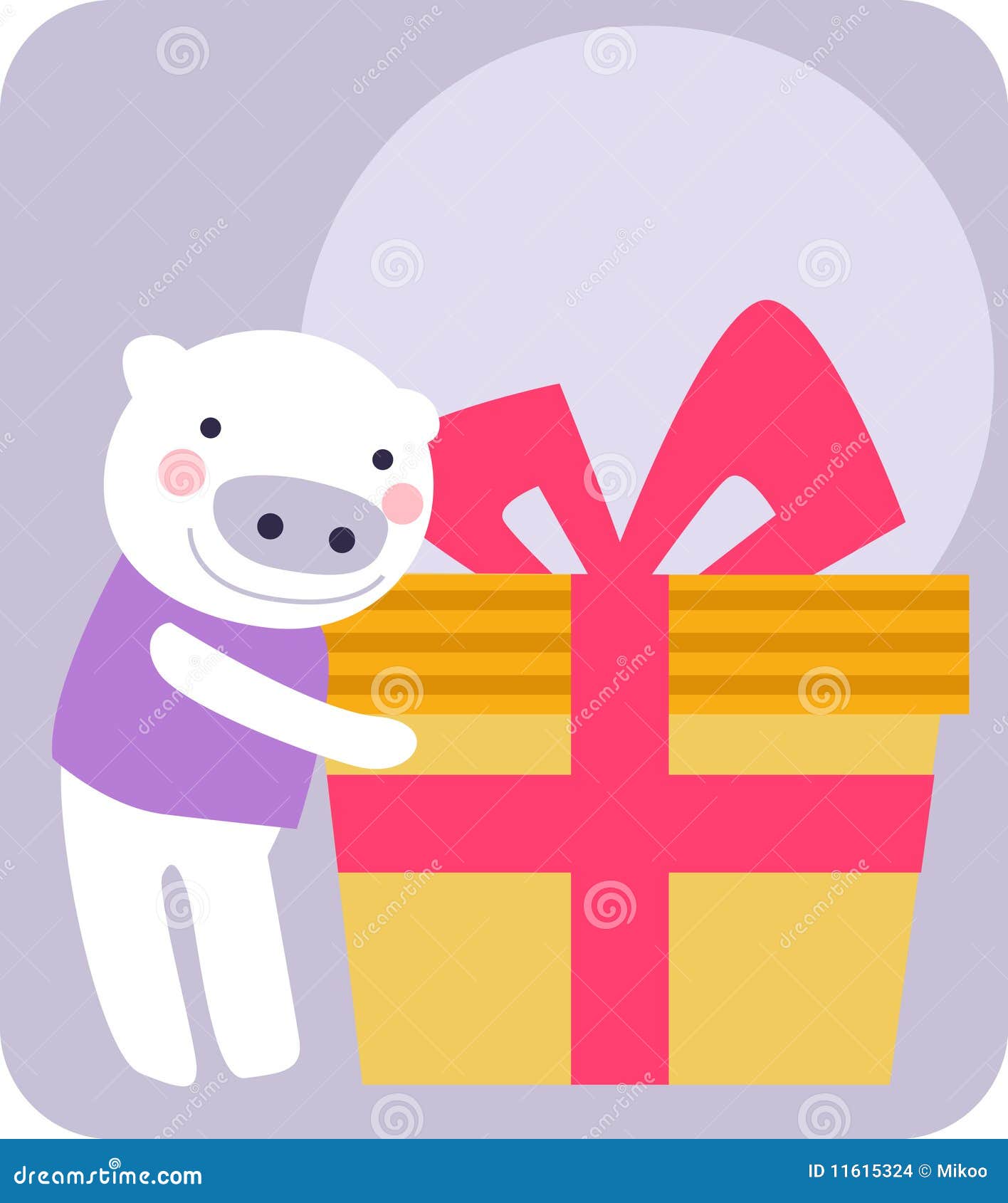 Pig and gift box stock vector. Illustration of sale, bank - 11615324