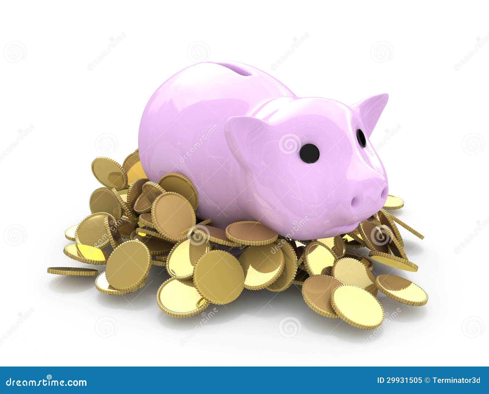 Pig in gold coins stock illustration. Illustration of money - 29931505
